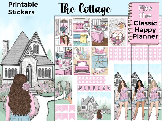 Cottage Printable Planner Stickers: Made to Fit the Classic | Etsy