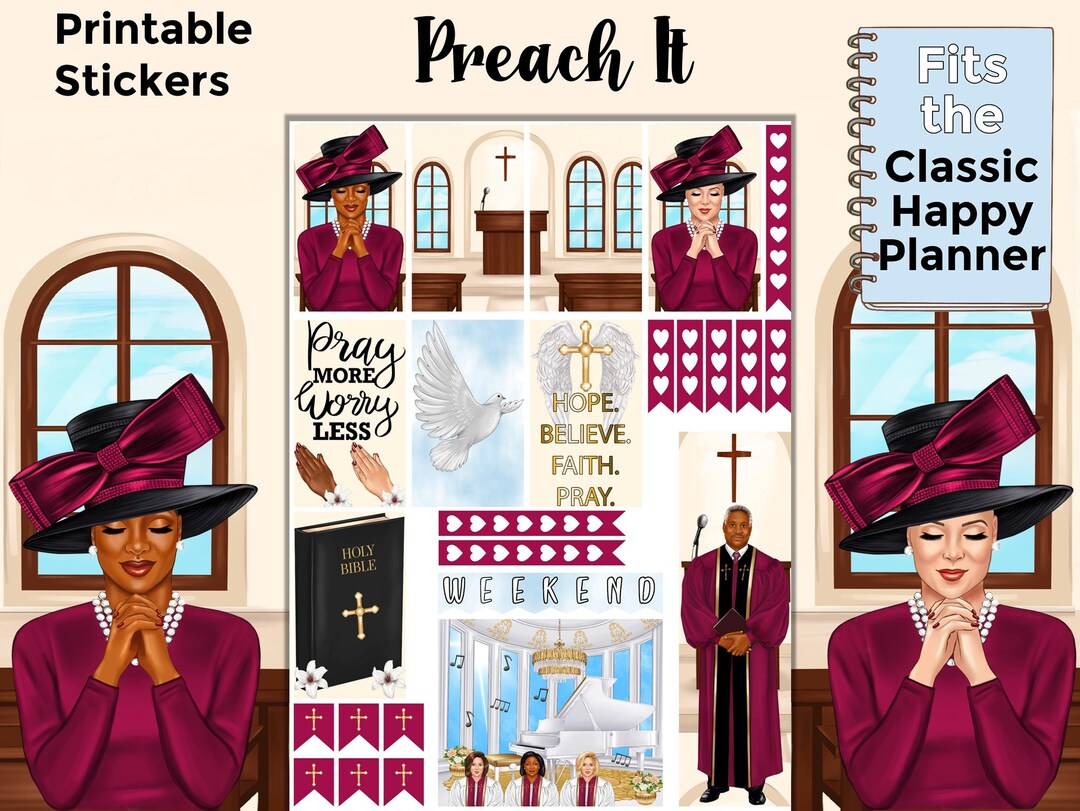 Christian Printable Planner Stickers: Made to Fit the Classic Happy ...