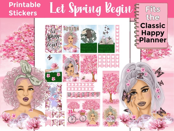 Spring Printable Planner Stickers: Made to Fit the Classic - Etsy