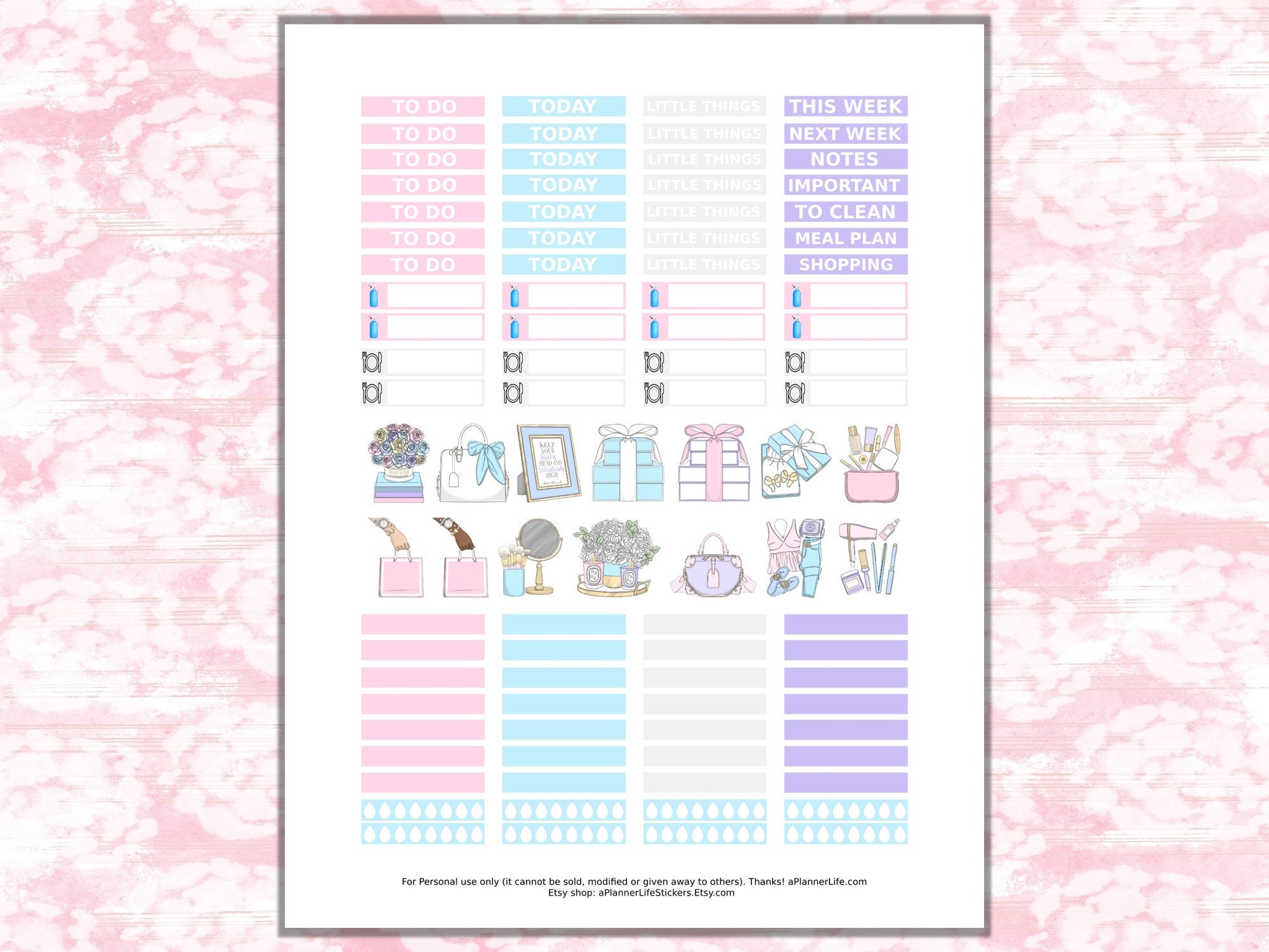 Printable Planner Girl Stickers: Made to Fit the Classic Happy | Etsy