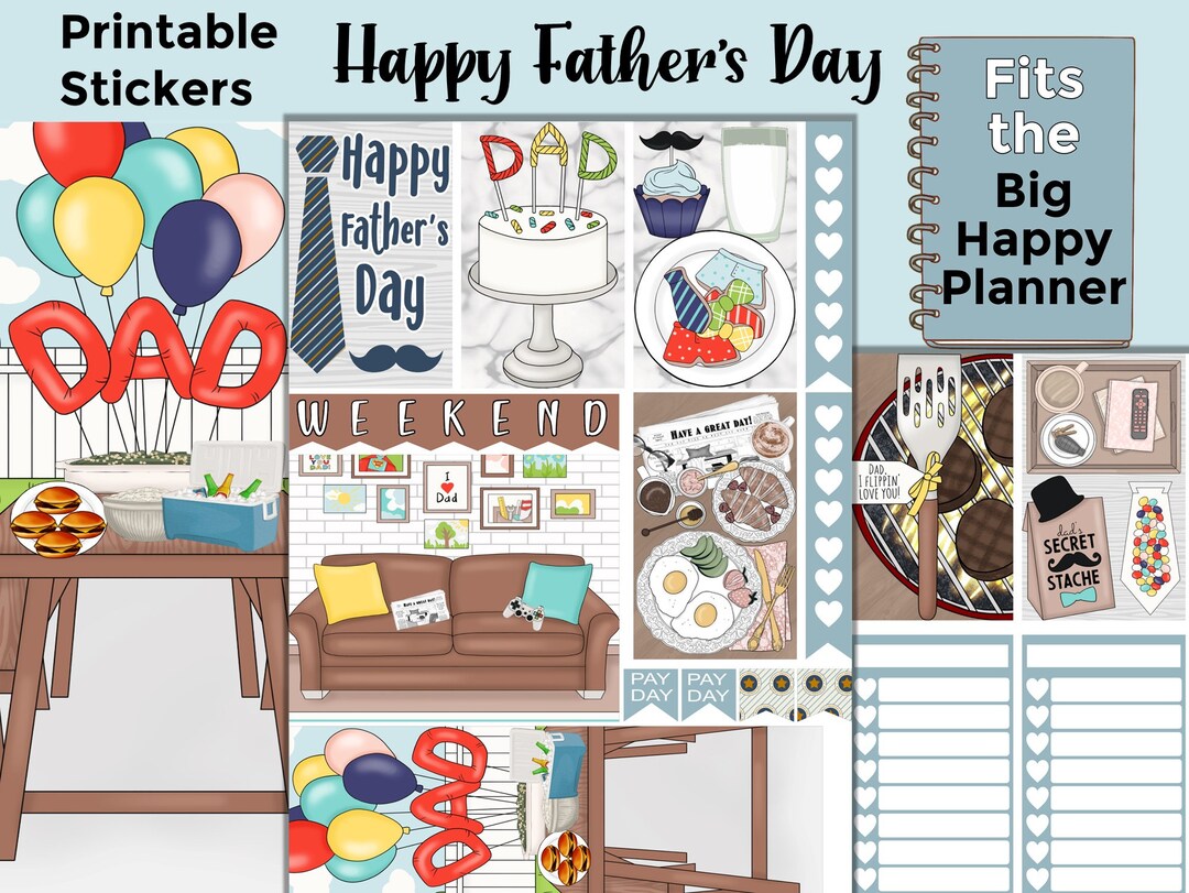 Father’s Day Printable Planner Stickers: Made to Fit the Big Happy ...