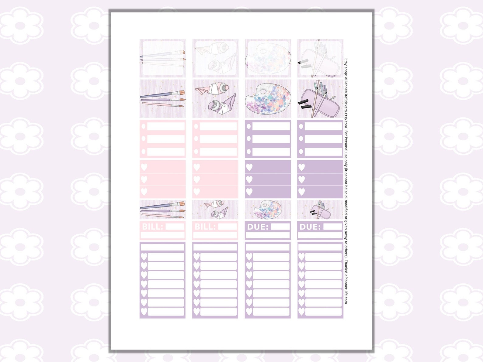 Printable Art Planner Stickers: Made to Fit the Classic Happy - Etsy Canada