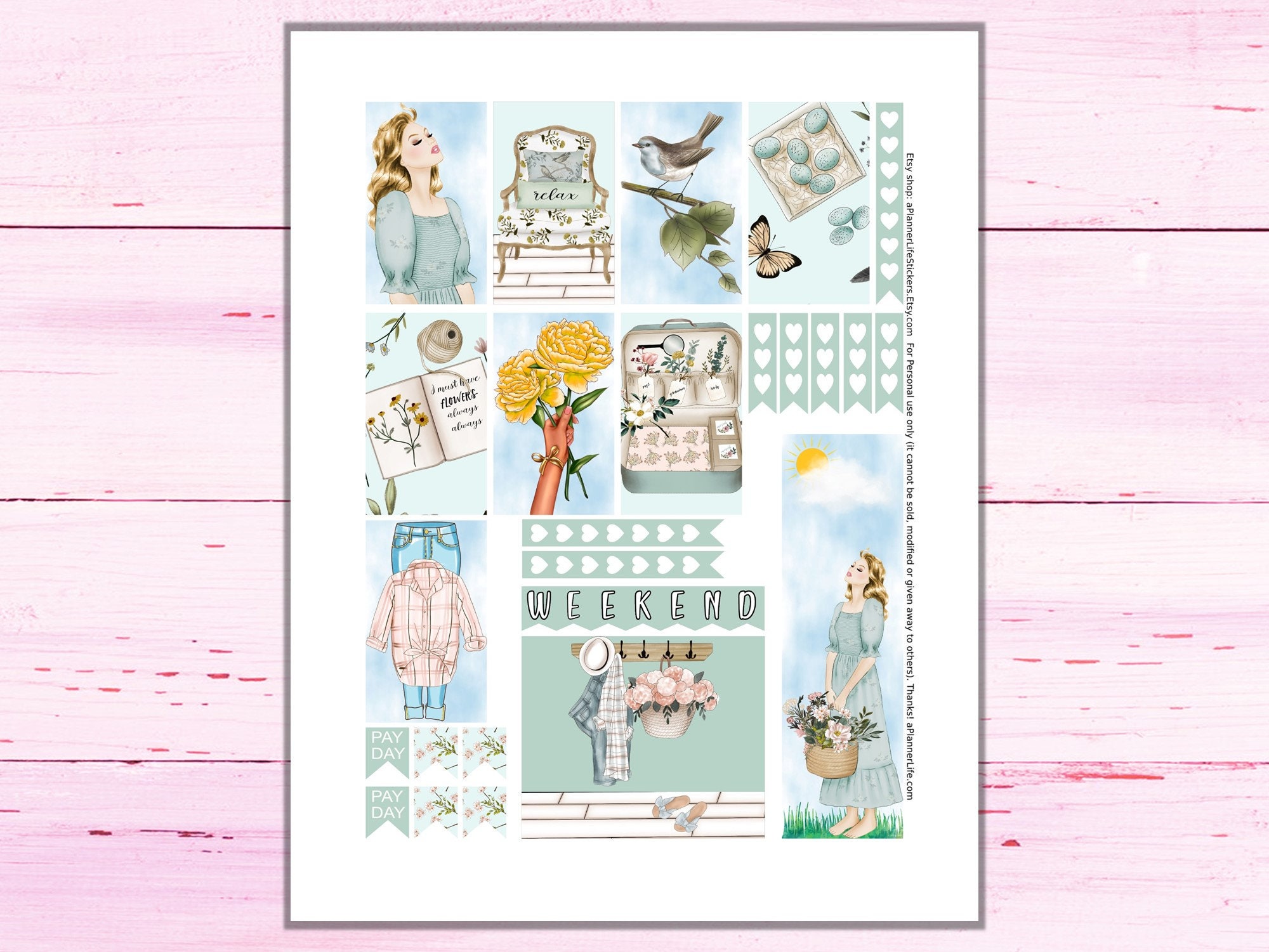 Country Life Printable Planner Stickers: Made to Fit the | Etsy