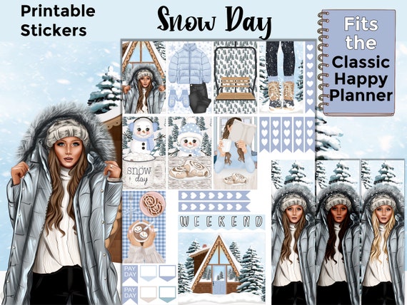 Winter Printable Planner Stickers: Made to Fit the Classic - Etsy