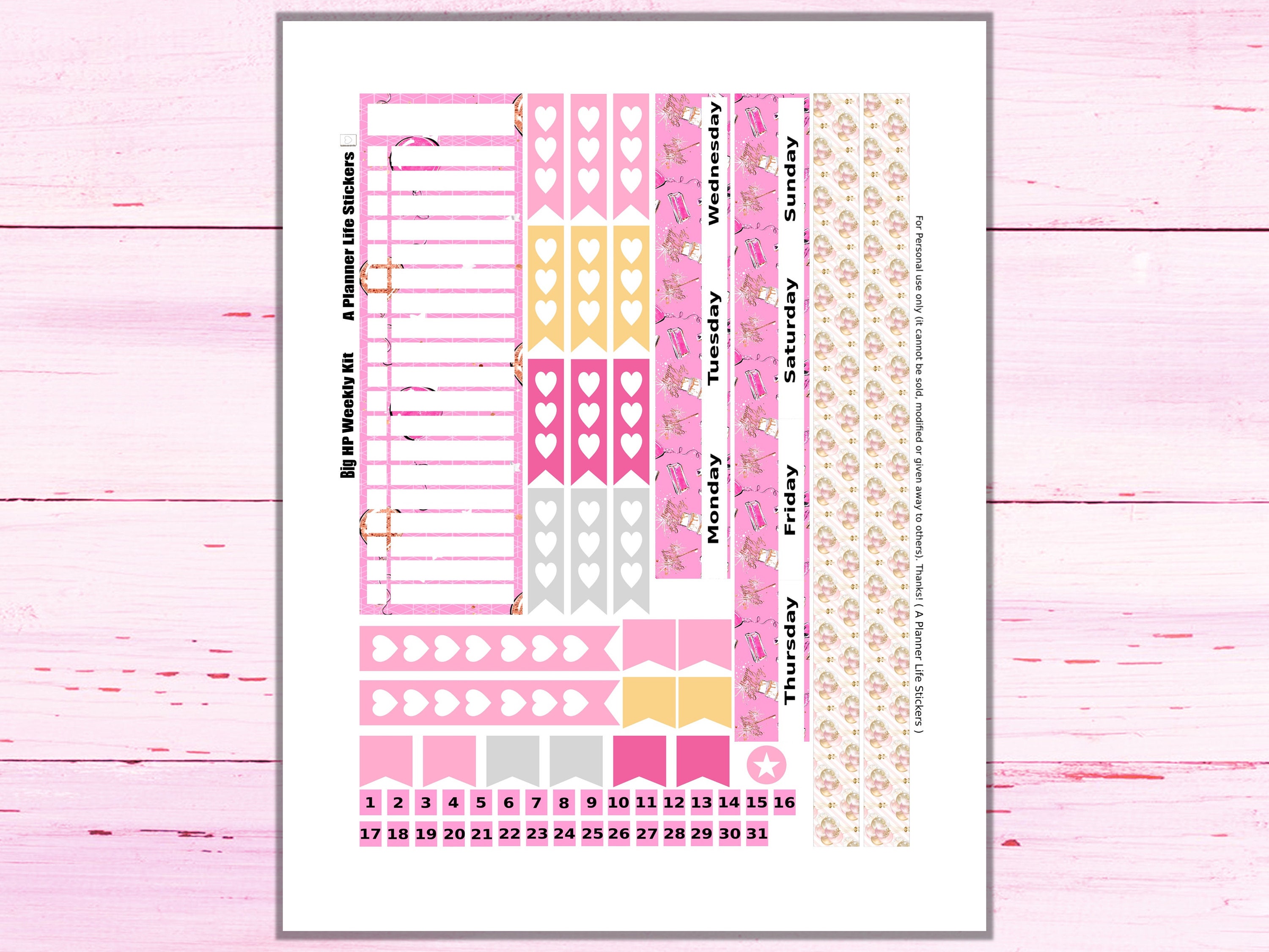 Birthday Printable Planner Stickers: Made to Fit the Big Happy - Etsy