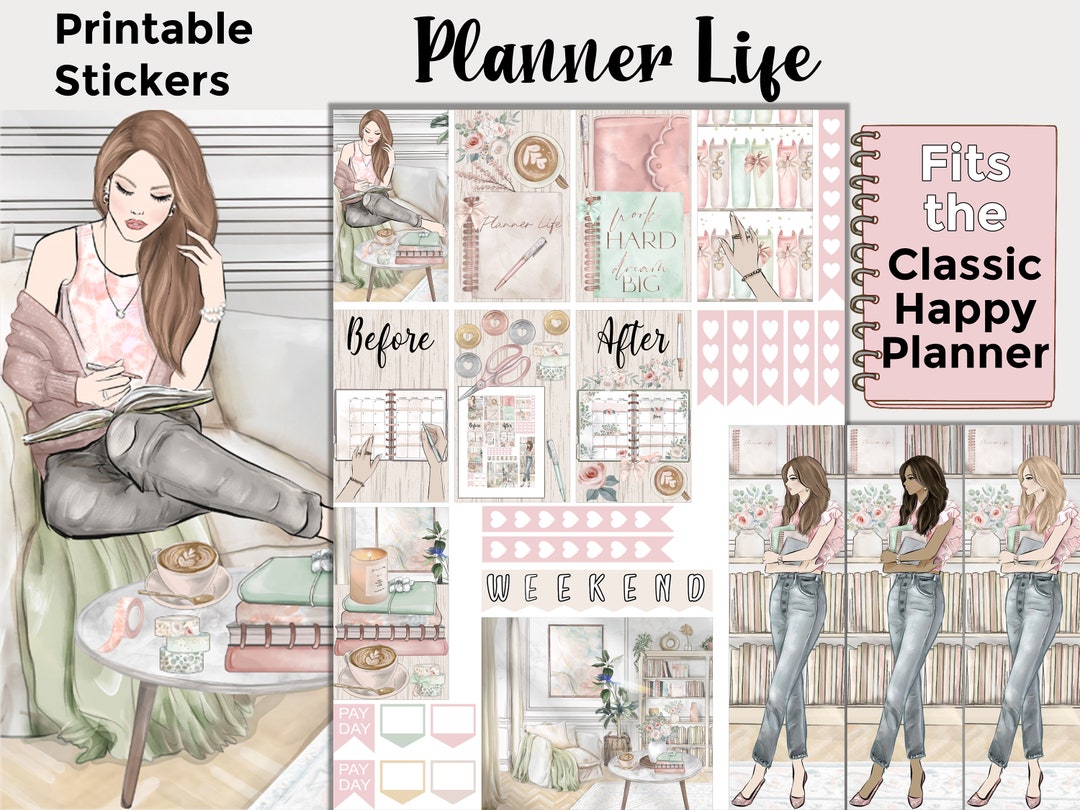 Planner Girl Printable Planner Stickers: Made to Fit the Classic Happy ...
