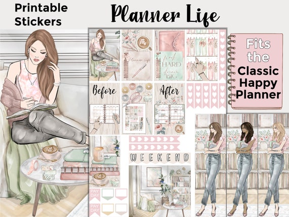 Planner Girl Printable Planner Stickers: Made to Fit the - Etsy