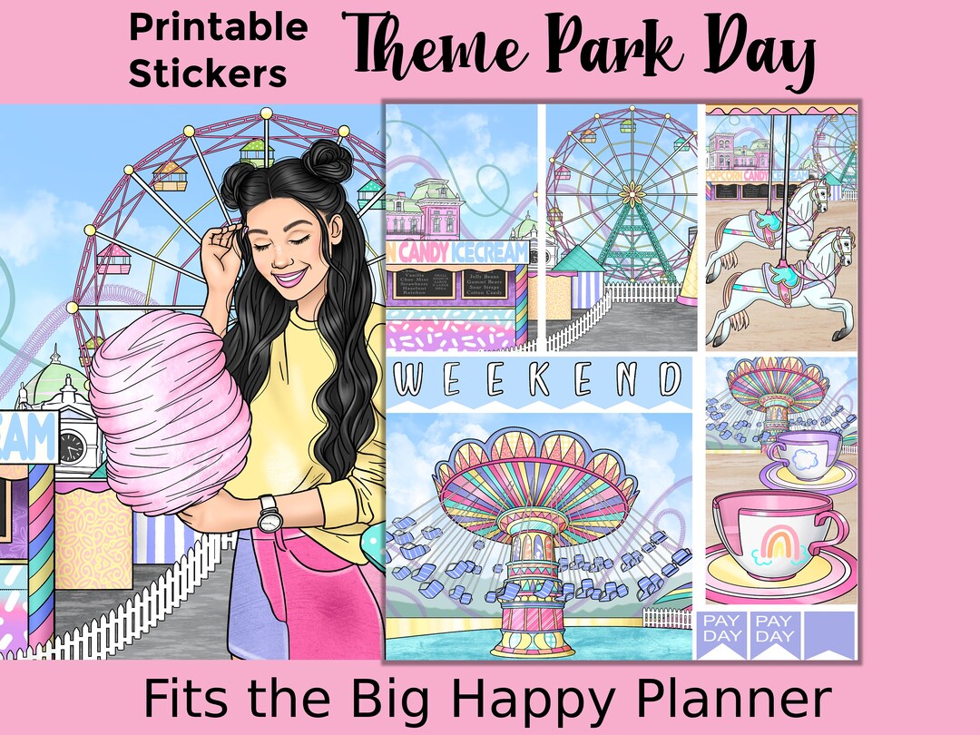Amusement Park Printable Planner Stickers: Made to Fit the Big Happy ...