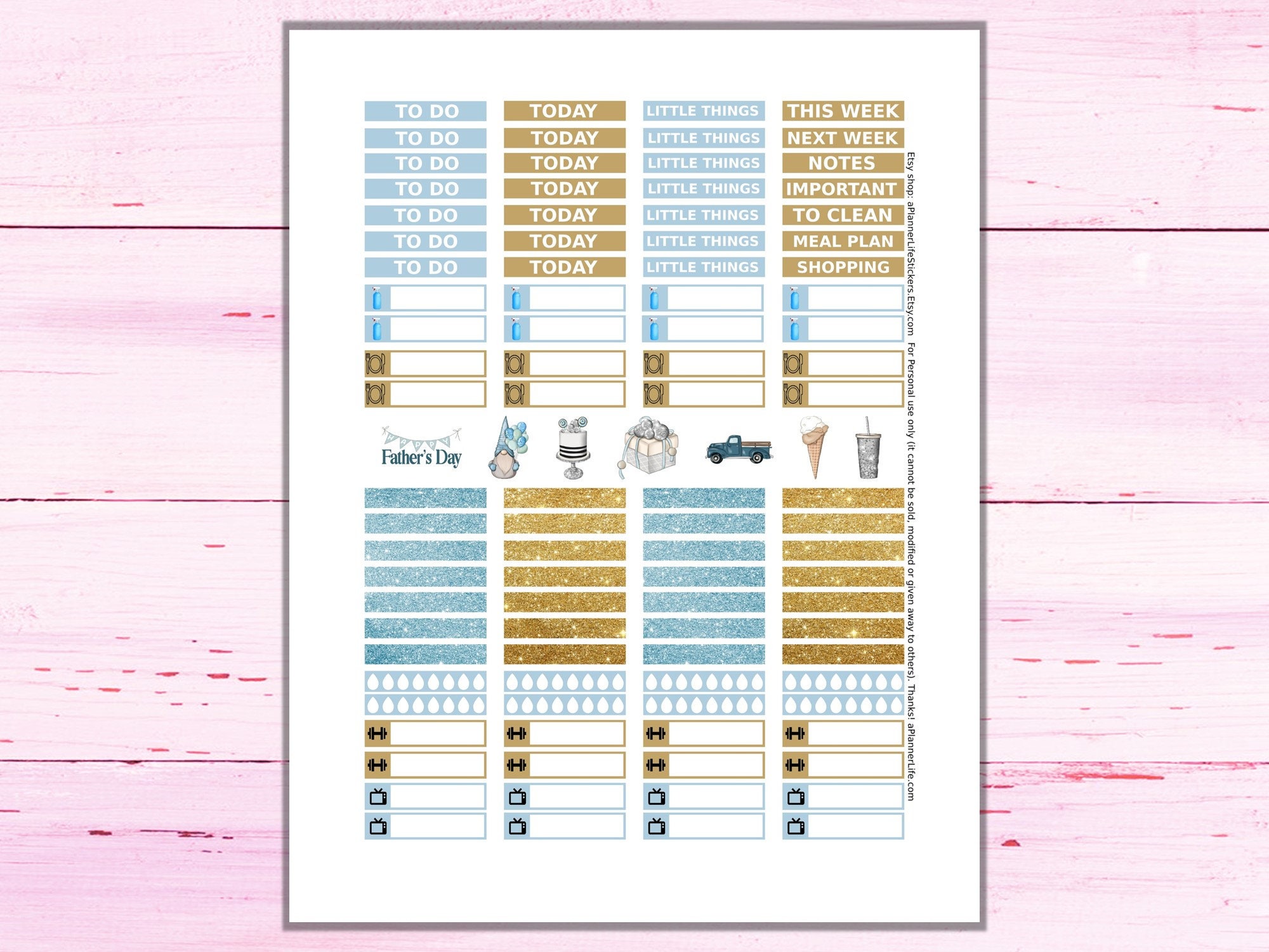 Fathers Day Printable Planner Stickers: Made to Fit the - Etsy