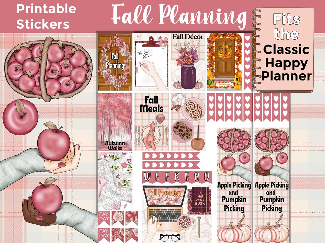 Fall Printable Planner Stickers: Made to Fit the Classic Happy Planner ...