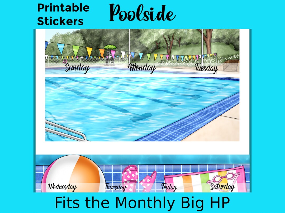 Monthly Printable Swimming Pool Planner Stickers: Made to Fit the Big ...