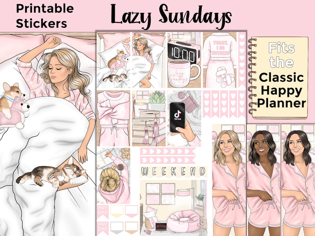 Relaxing Printable Planner Stickers: Made to Fit the Classic Happy ...