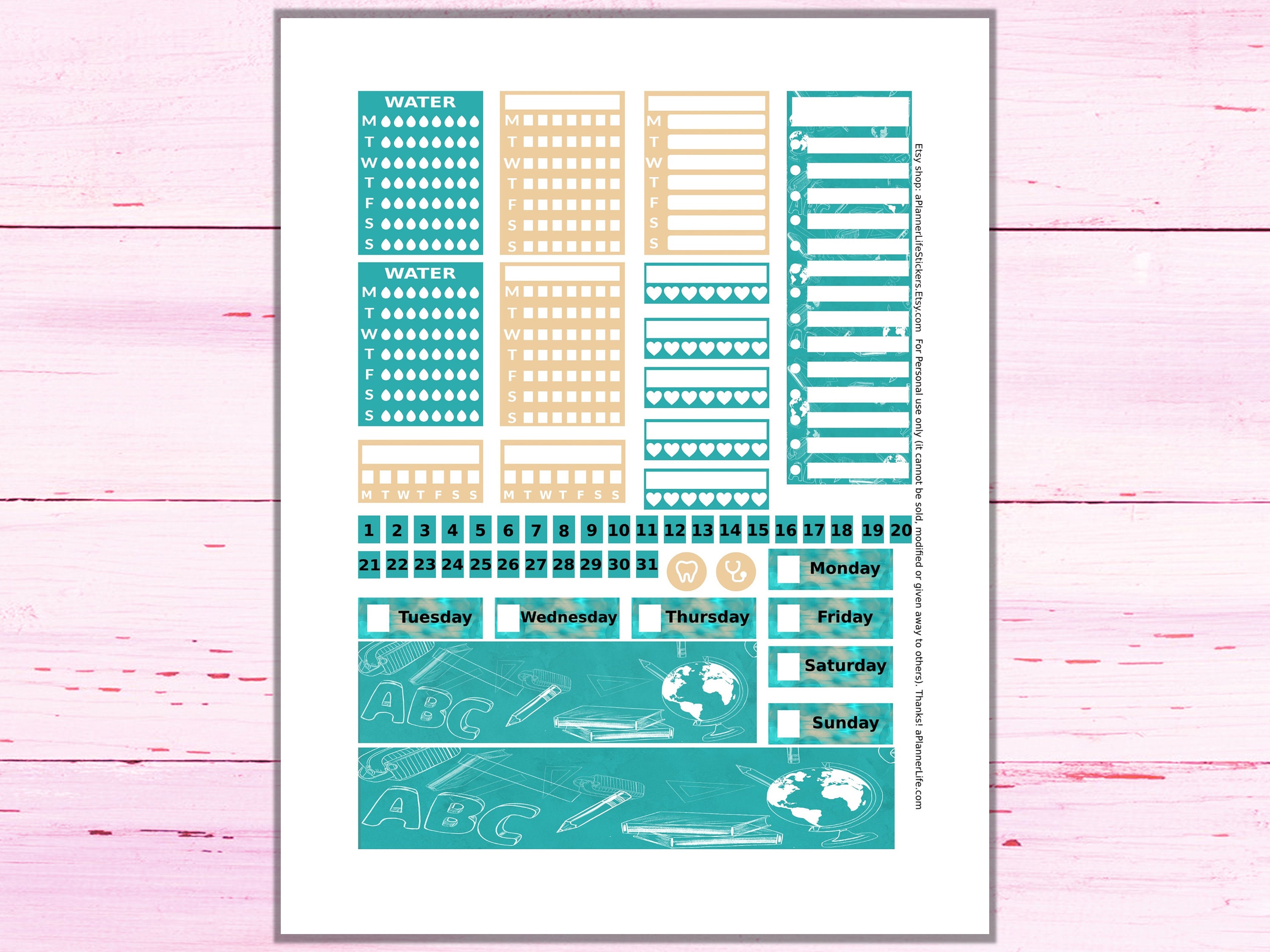 Printable Teacher Planner Stickers: Made to Fit the Erin | Etsy