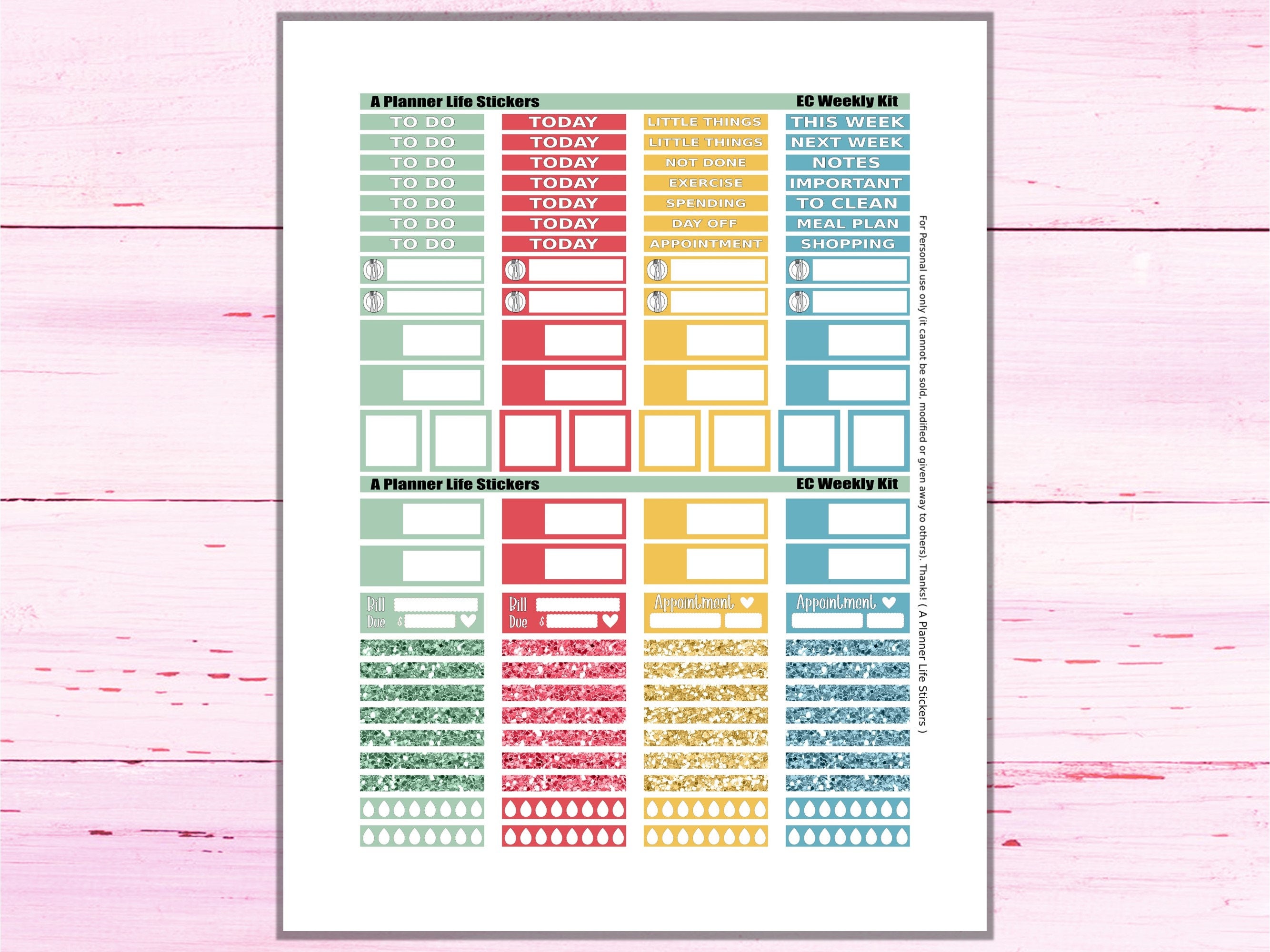 Printable Back to School Planner Stickers: Made to Fit the Erin Condren ...
