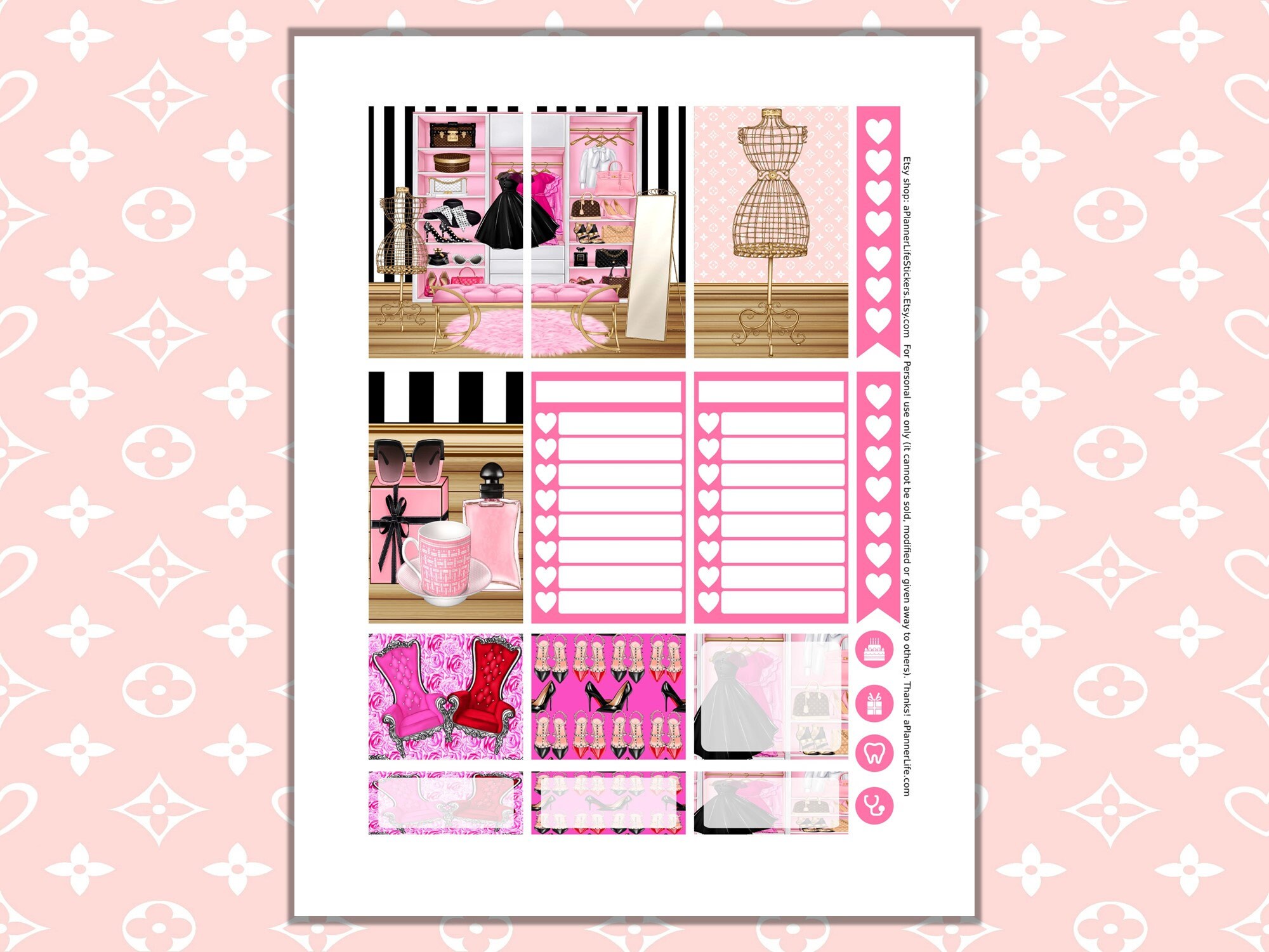 Fashion Printable Planner Stickers: Made to Fit the Big Happy | Etsy