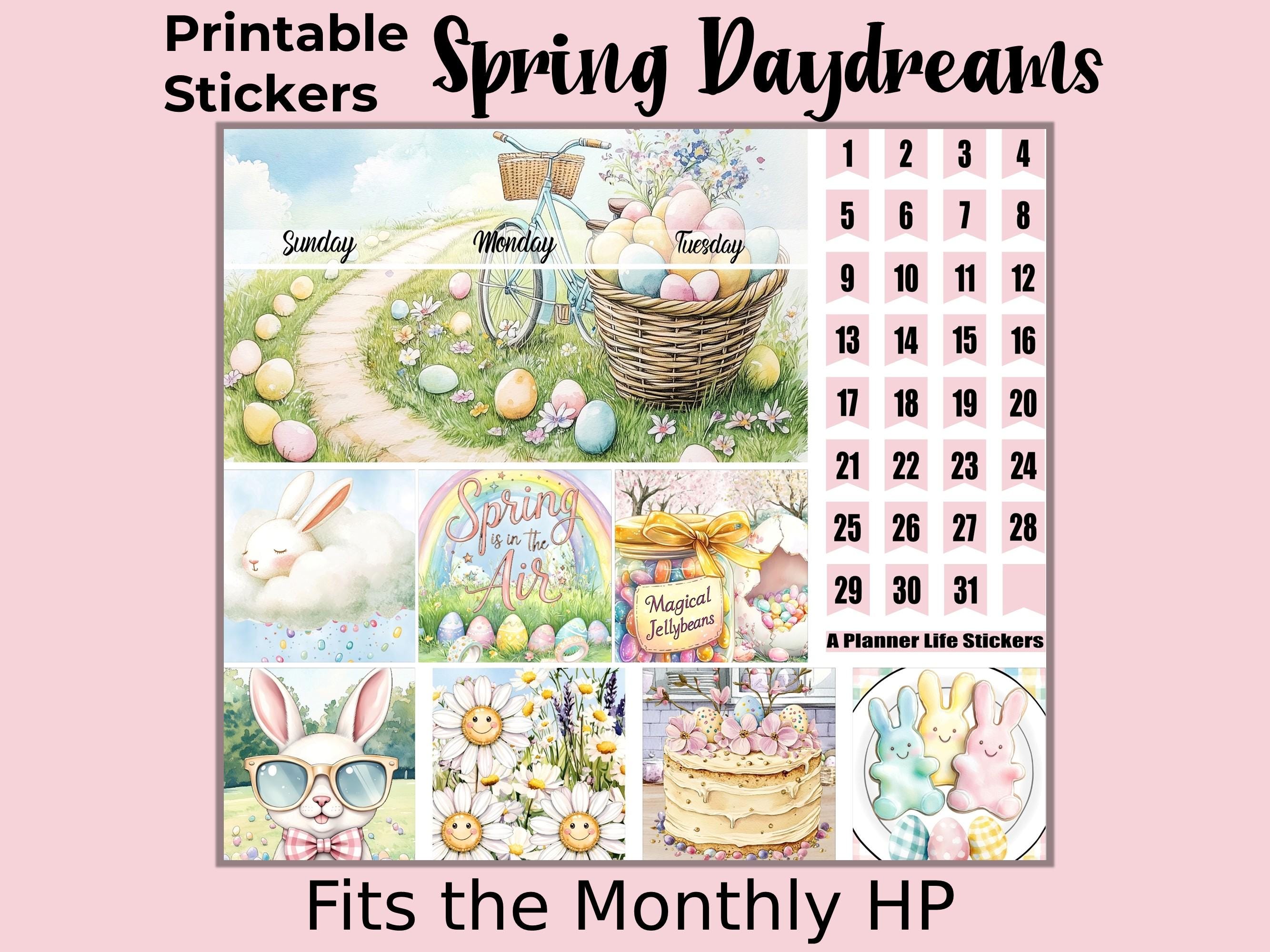 Monthly Spring and Easter Printable Planner Stickers: Made to Fit the ...