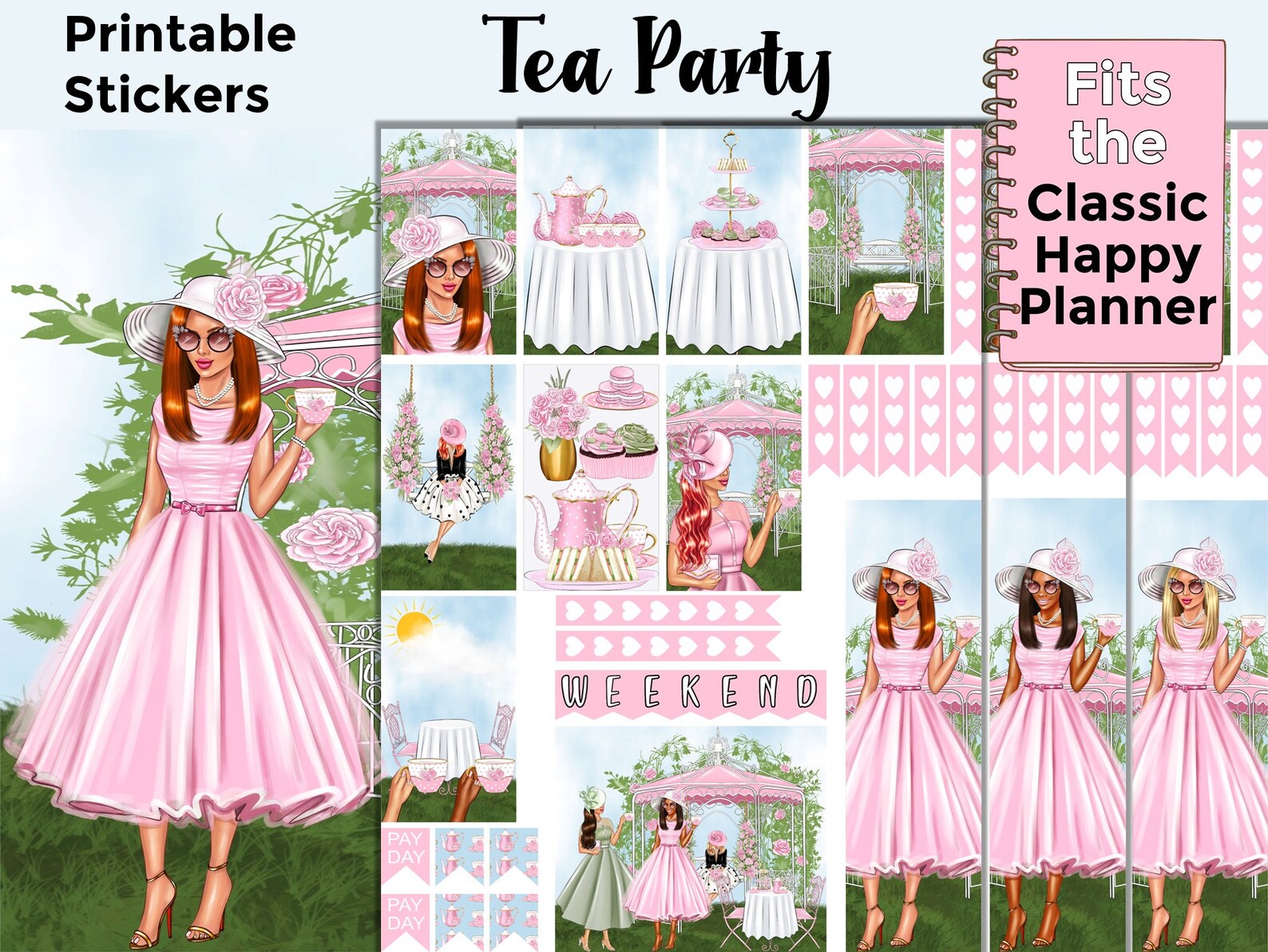 Tea Party Printable Planner Stickers: Made to Fit the Classic - Etsy Canada