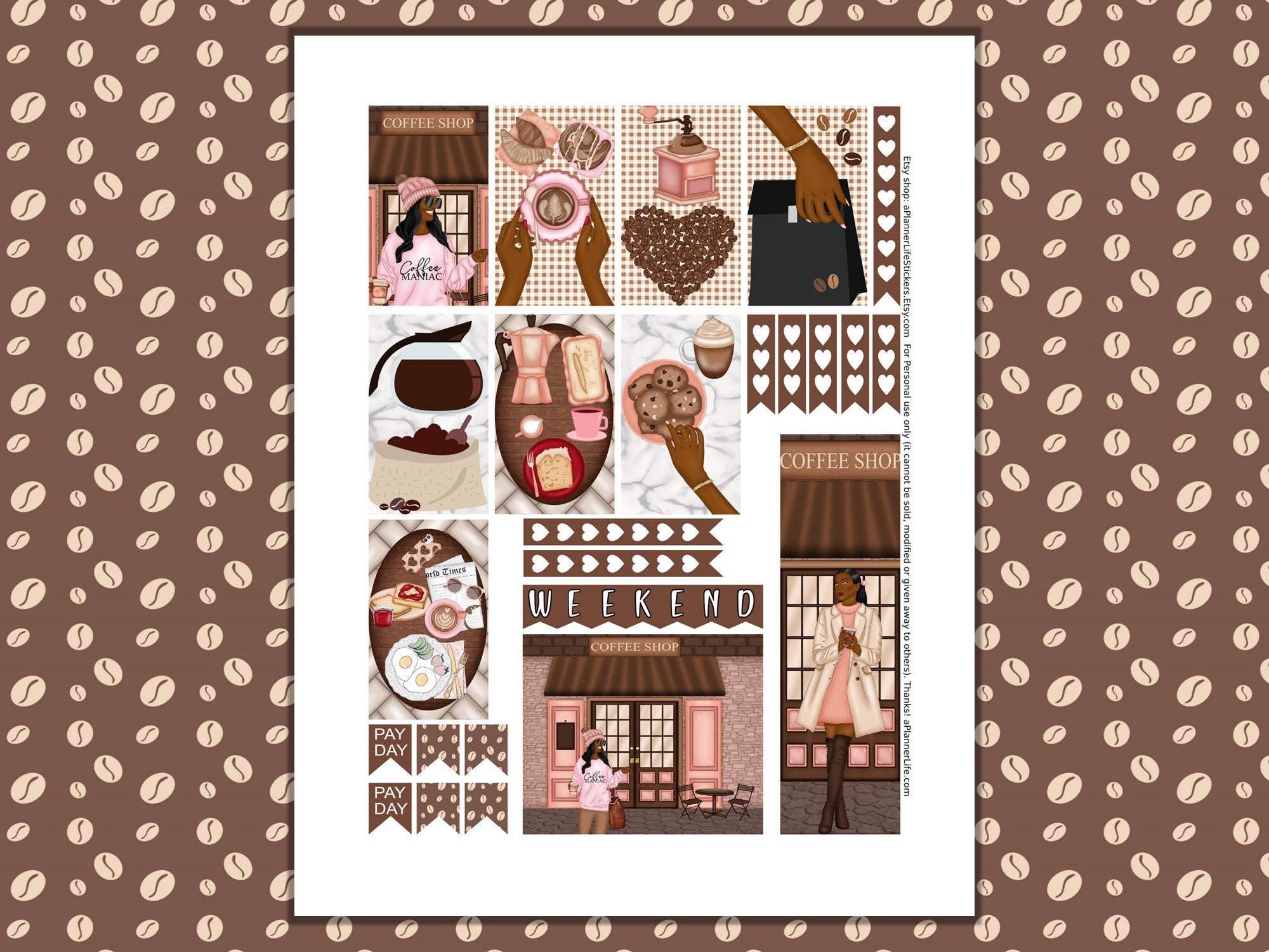 Coffee Printable Planner Stickers: Made to Fit the Classic | Etsy