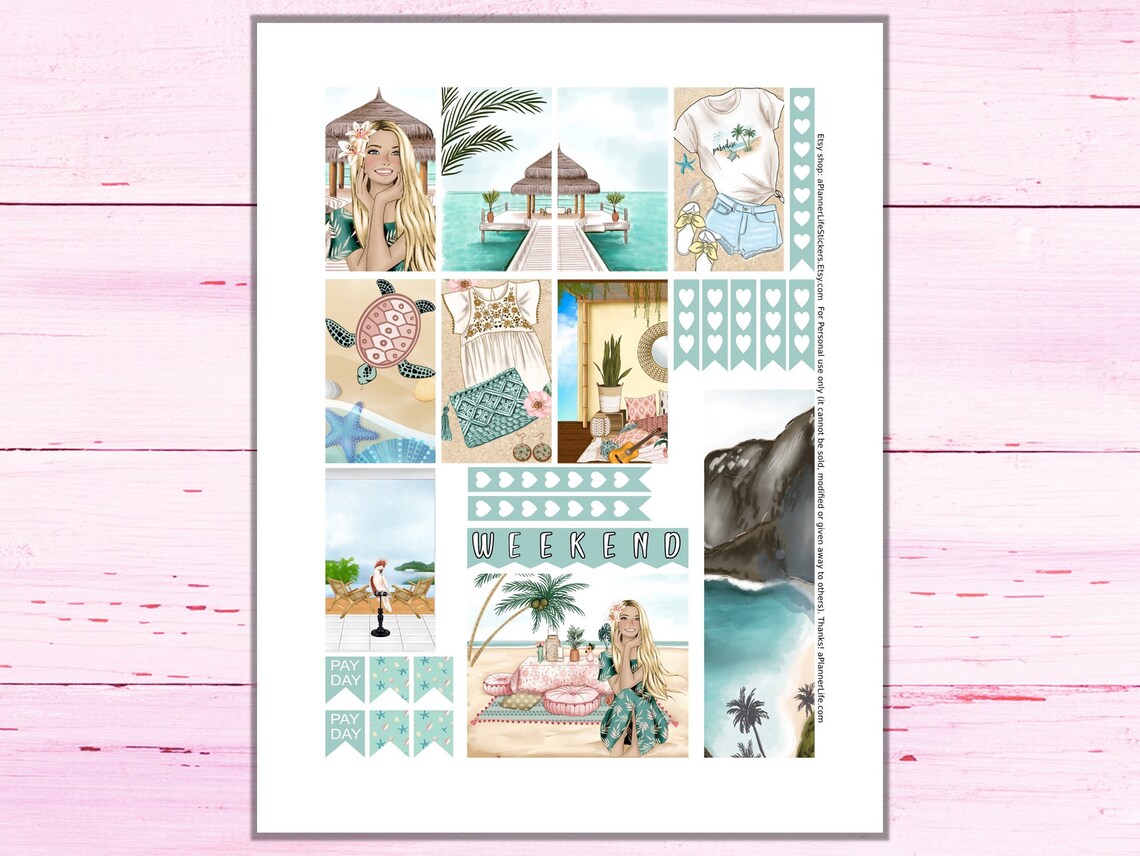 Summer Printable Planner Stickers: Made to Fit the Classic | Etsy