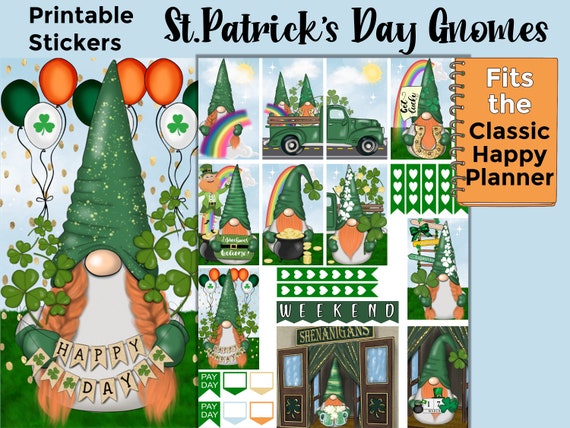 St. Patricks Day Printable Planner Stickers: Made to Fit the - Etsy