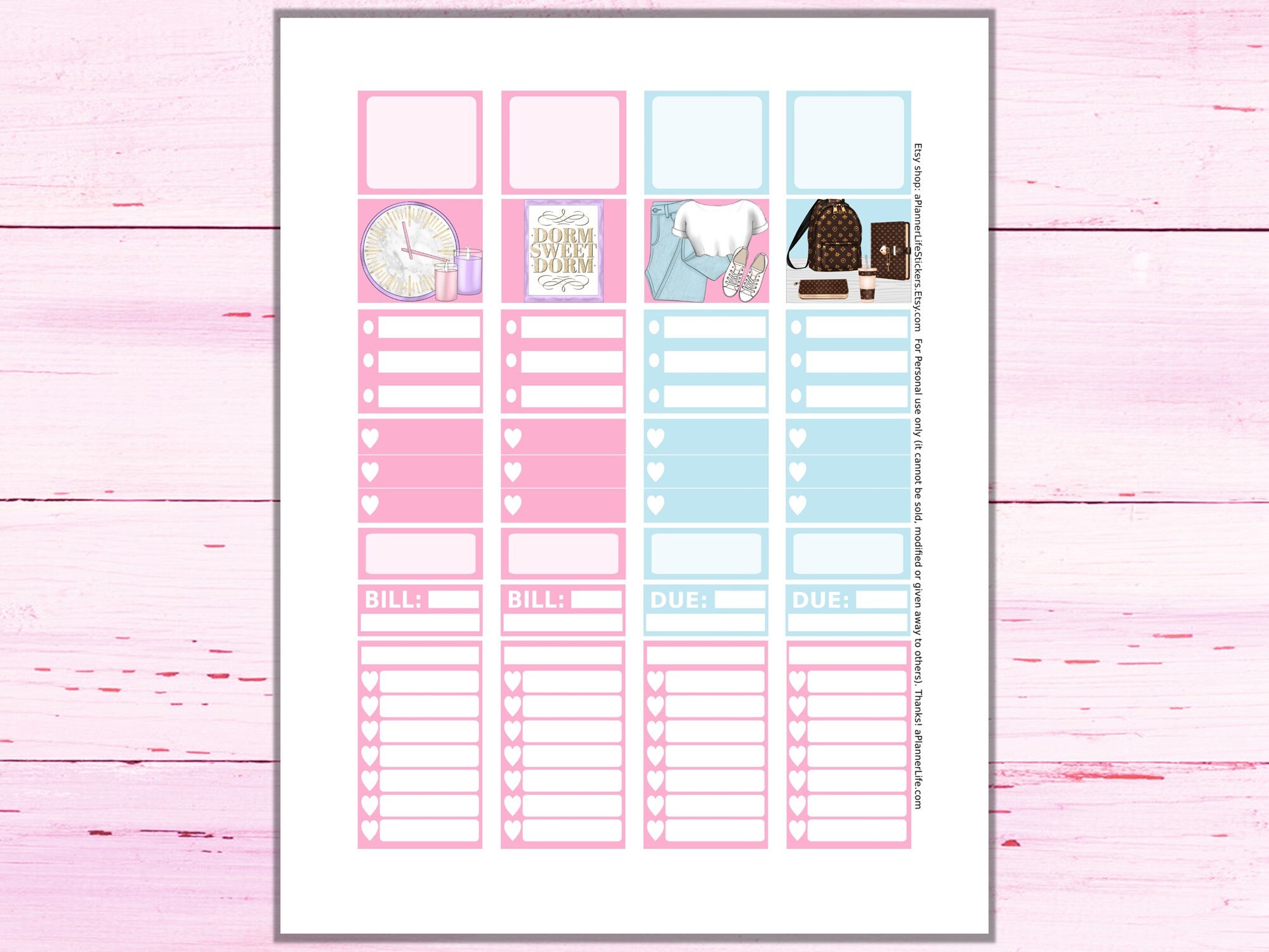 School Printable Planner Stickers: Made to Fit the Classic - Etsy