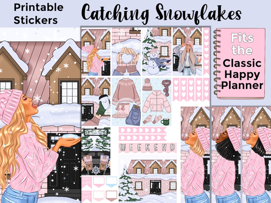 Winter Printable Planner Stickers: Made to Fit the Classic Happy ...
