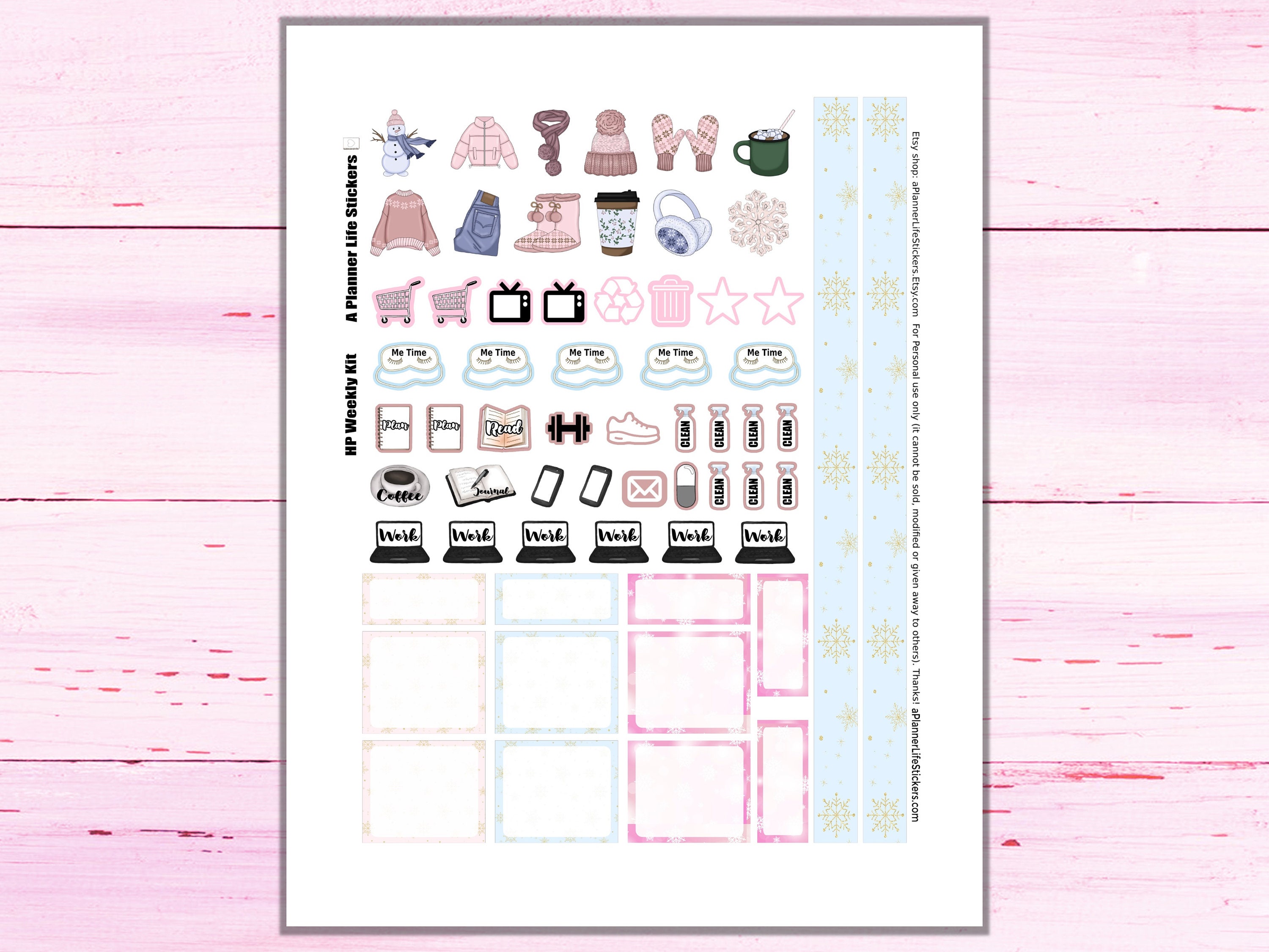 Winter Printable Planner Stickers: Made to Fit the Classic | Etsy
