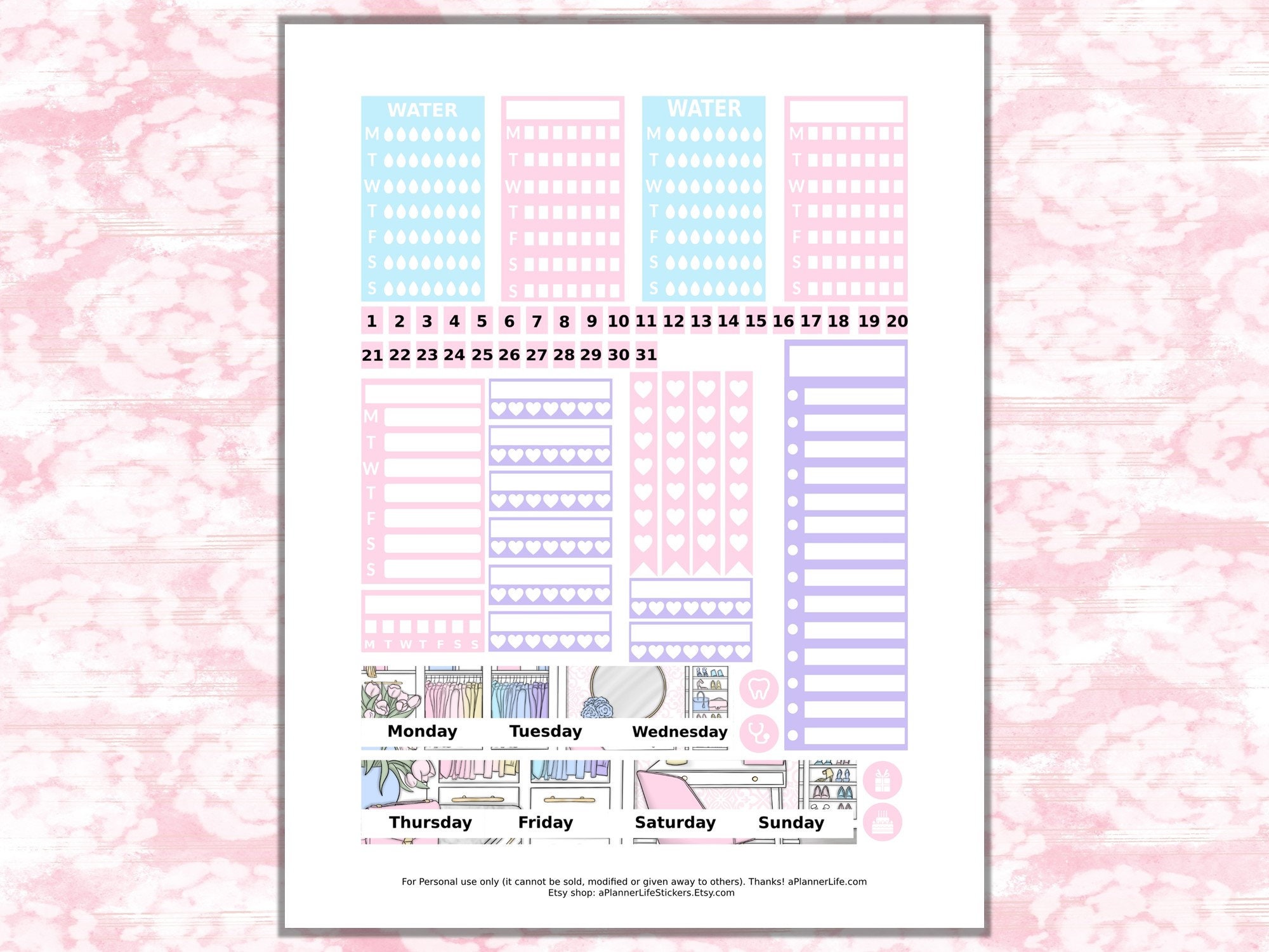 Printable Planner Girl Stickers: Made to Fit the Classic Happy | Etsy