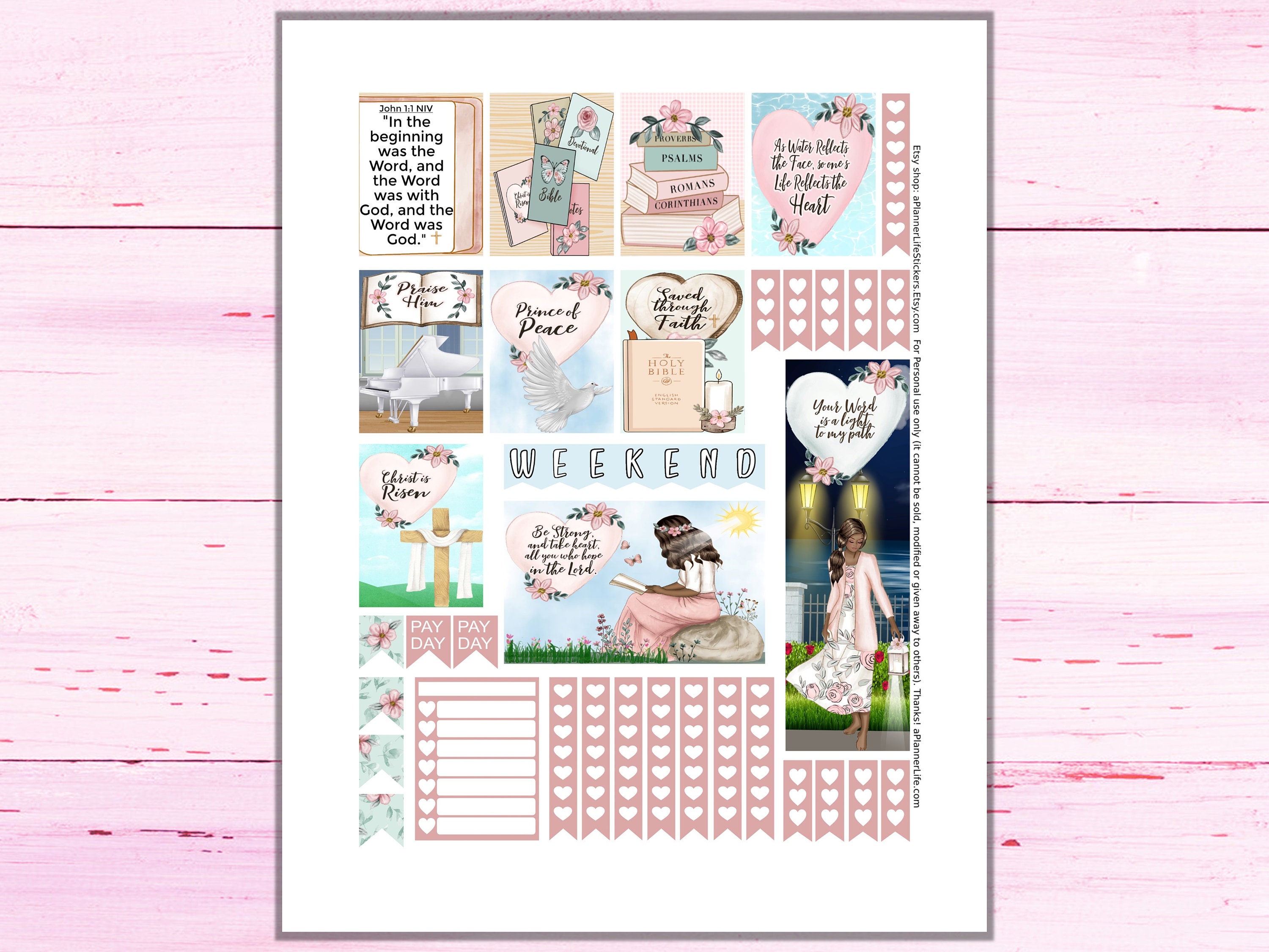 Printable Christian Planner Stickers: Made to Fit the Erin | Etsy