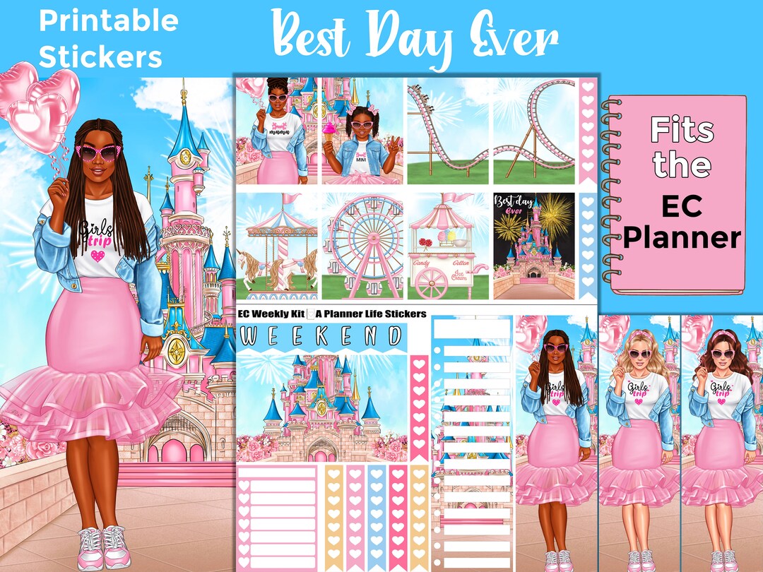 Printable Amusement Park Planner Stickers: Made to Fit the Erin Condren ...