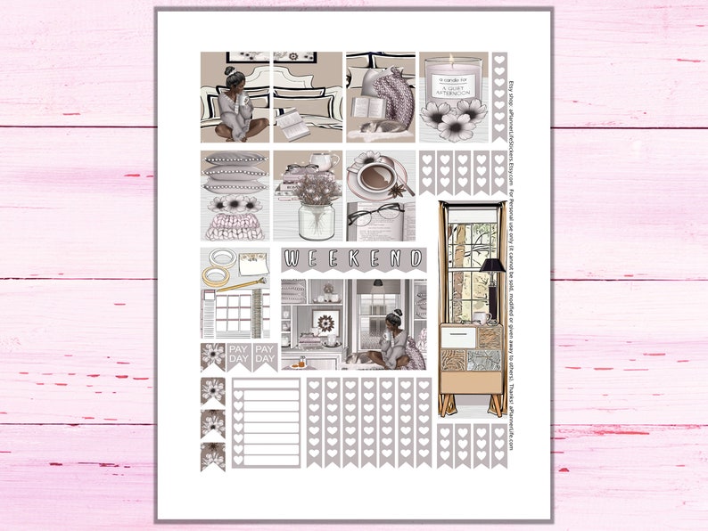 Printable Relaxing Planner Stickers: Made to Fit the Erin | Etsy