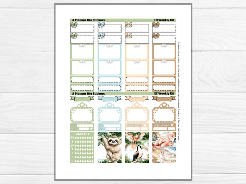 Printable Tropical Planner Stickers: Made to Fit the Erin Condren ...