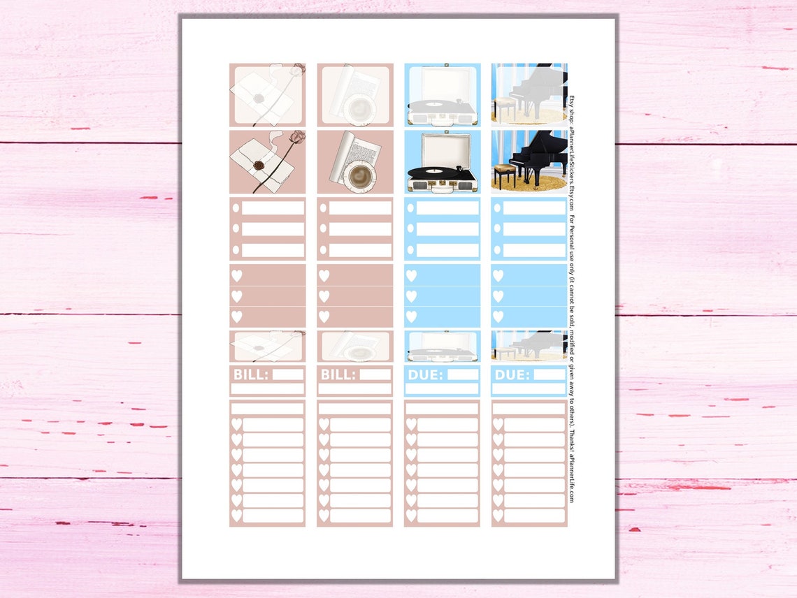 Artistic Printable Planner Stickers: Made to Fit the Classic - Etsy Canada