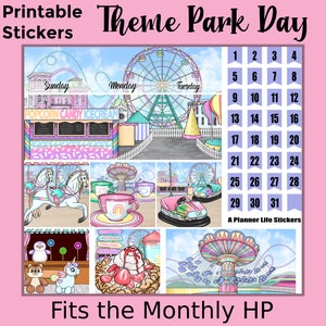 Monthly Amusement Park Printable Planner Stickers: Made to Fit the ...