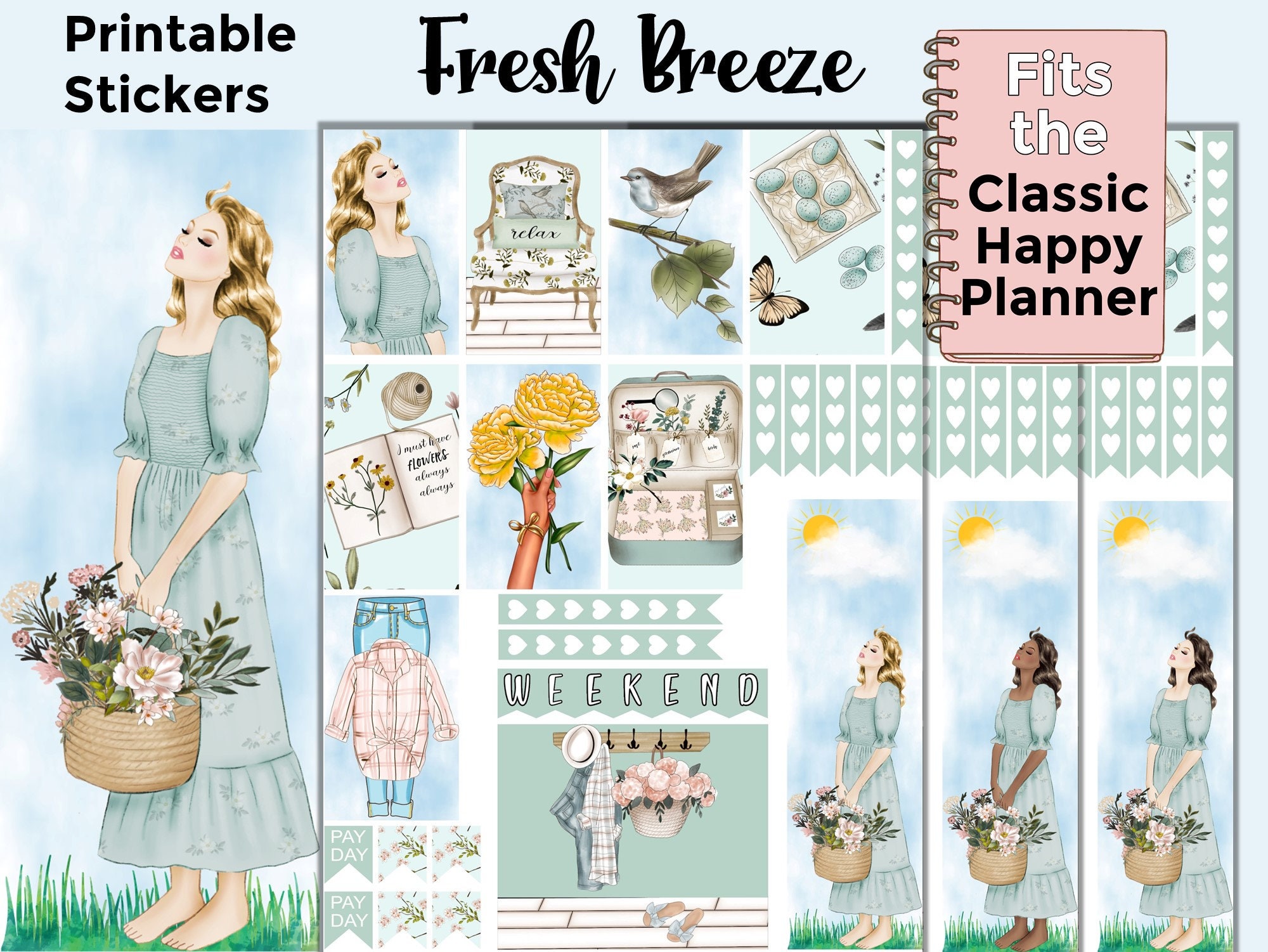Country Life Printable Planner Stickers: Made to Fit the | Etsy