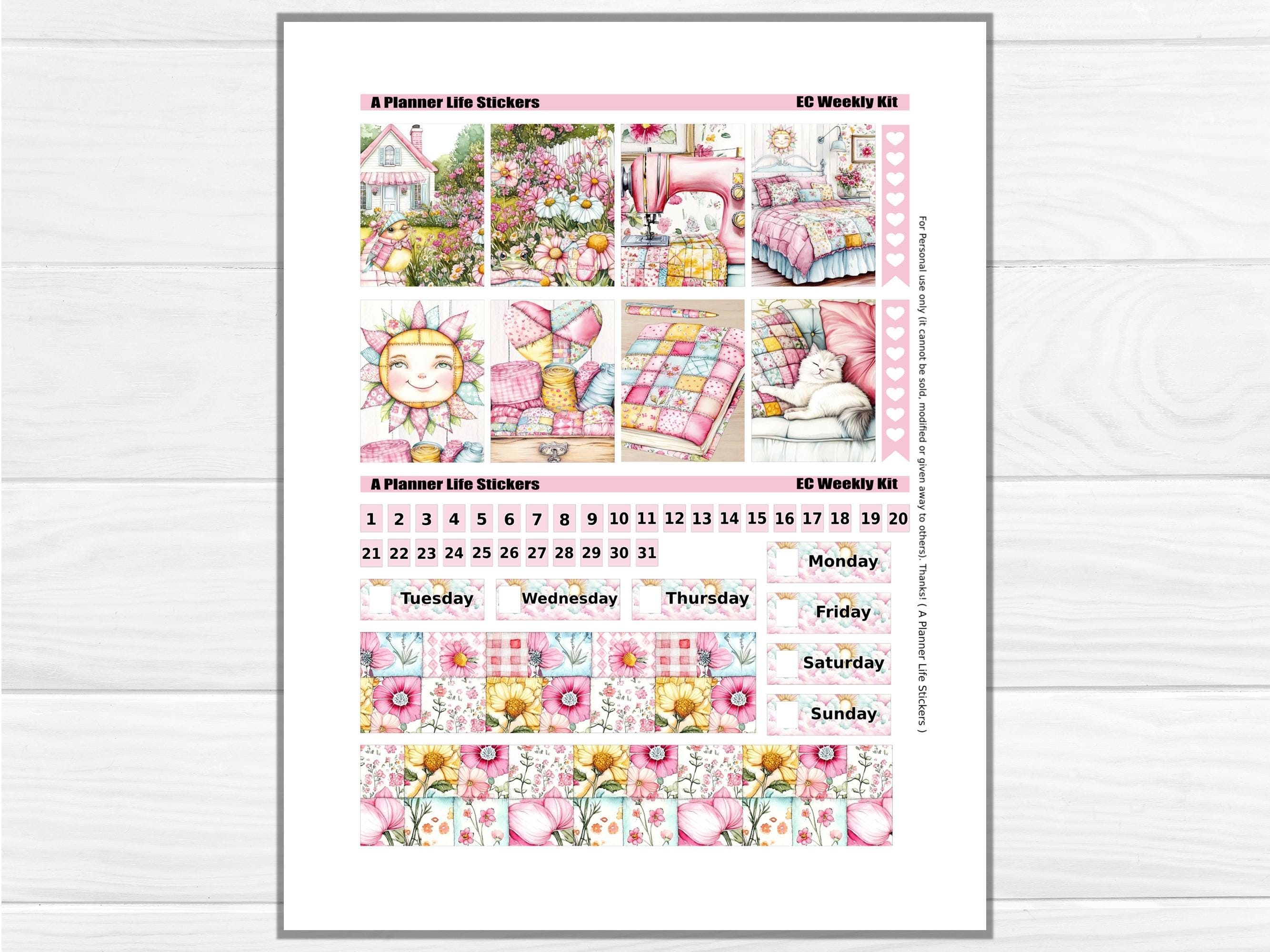 Printable Sewing Planner Stickers: Made to Fit the Erin Condren Planner ...
