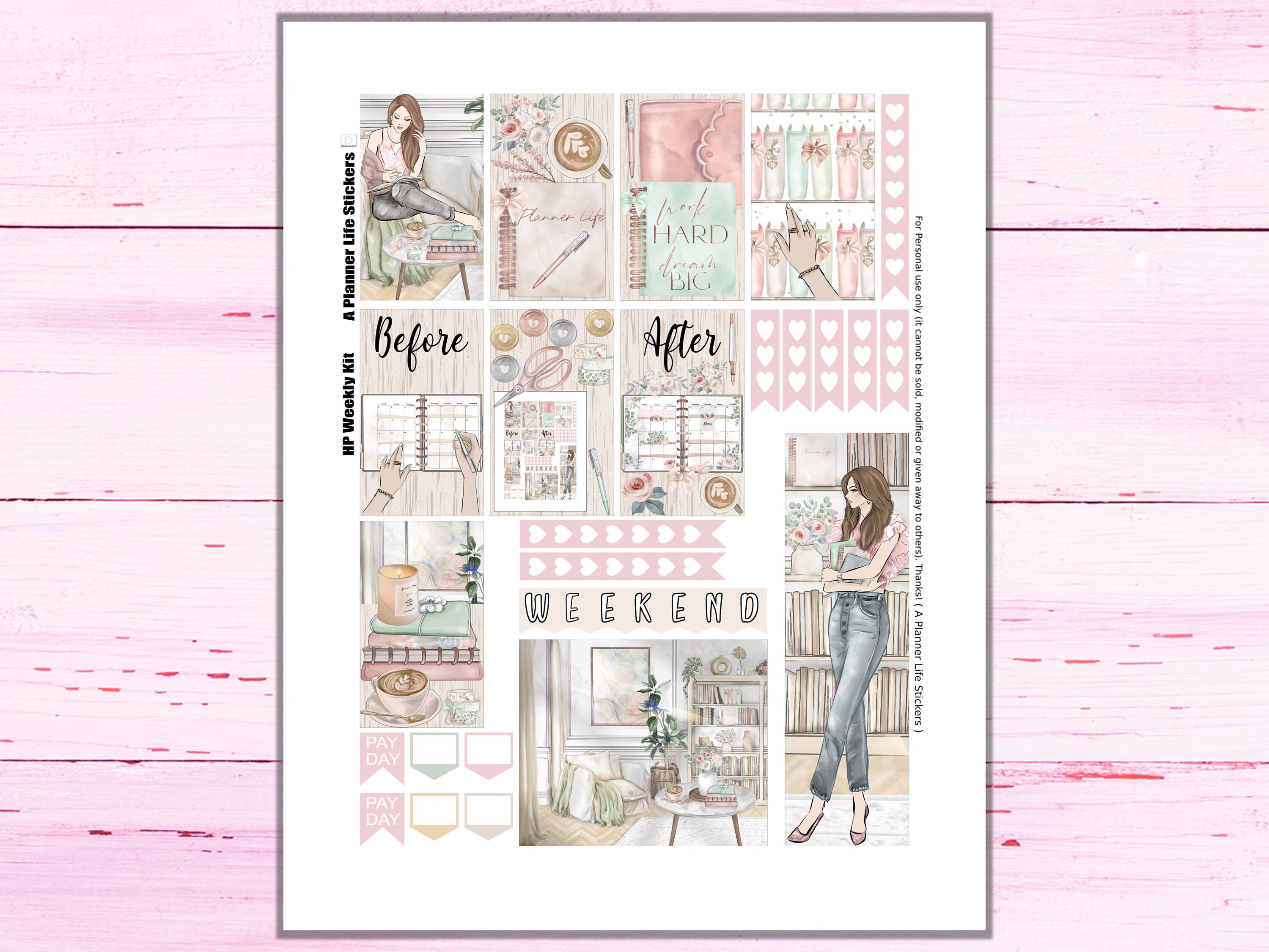 Planner Girl Printable Planner Stickers: Made to Fit the - Etsy
