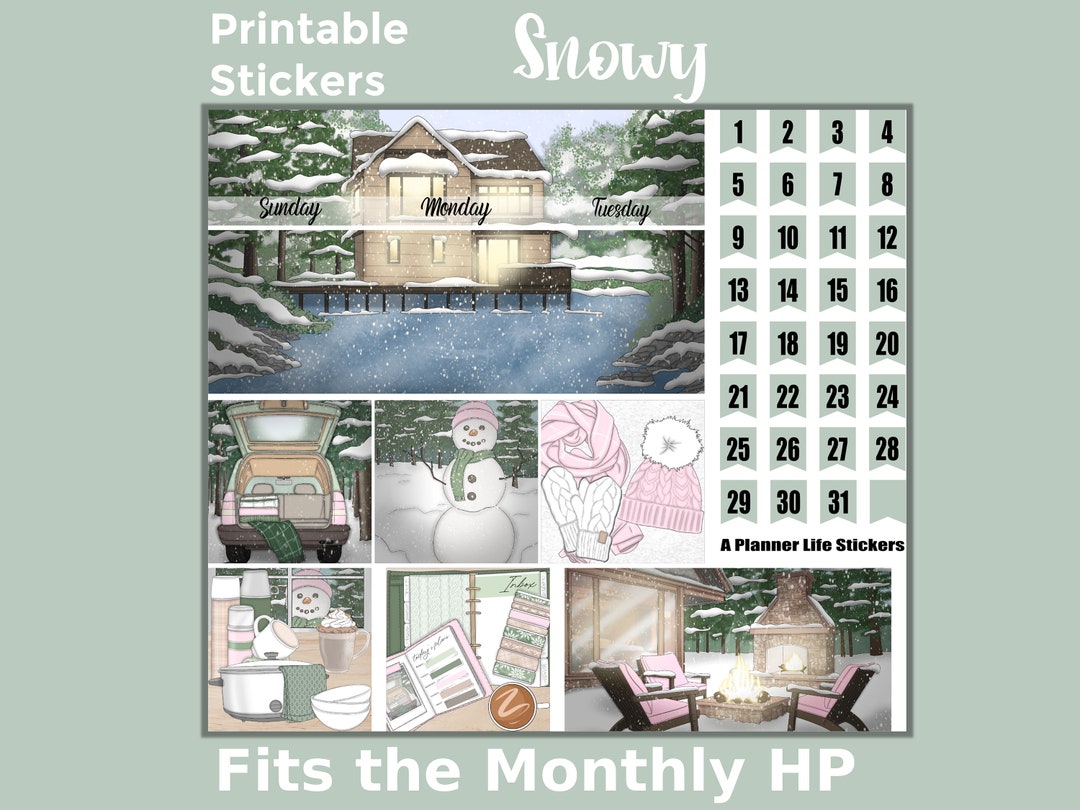 Monthly Winter Printable Planner Stickers: Made to Fit the Classic ...