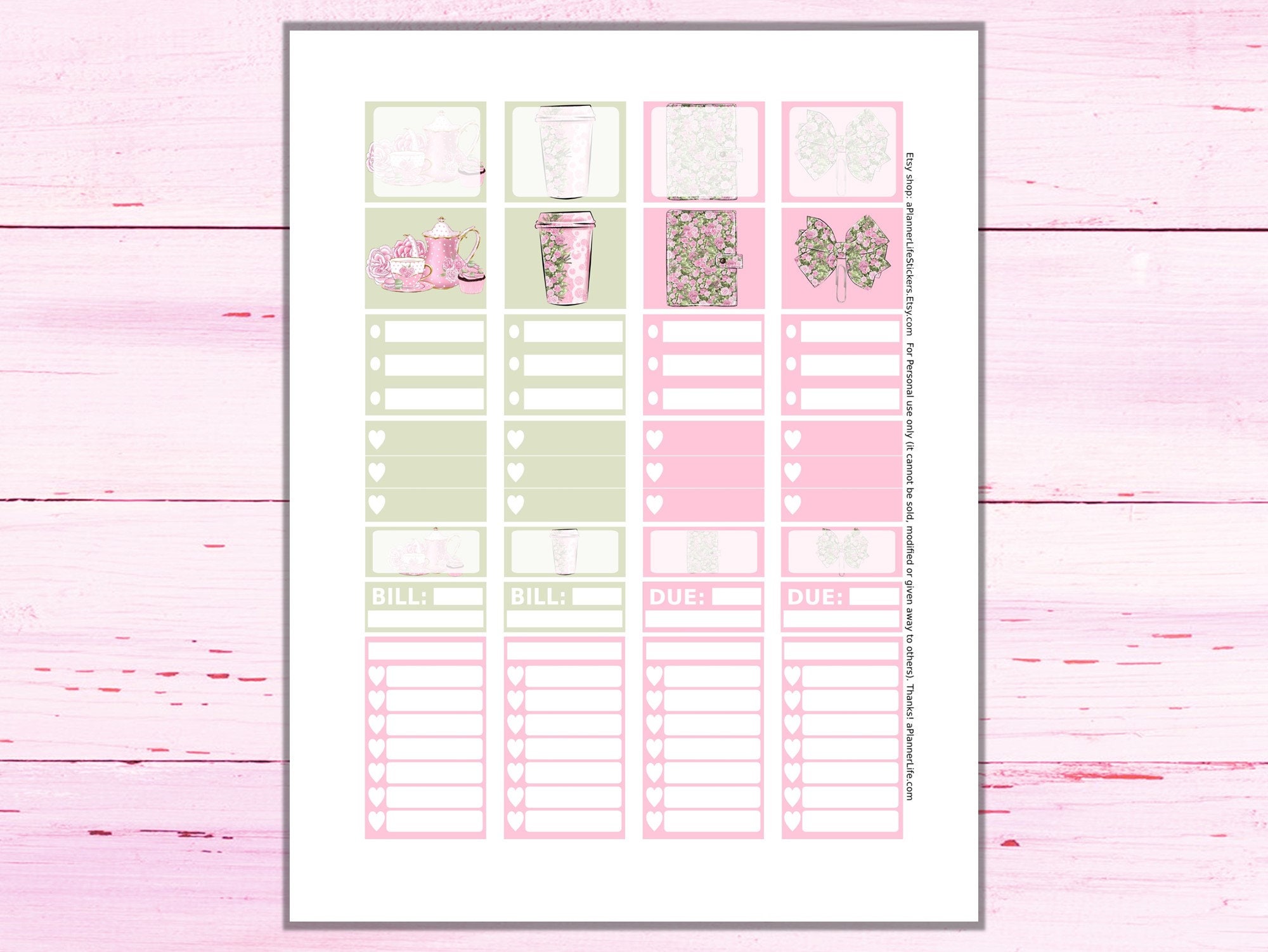 Tea Party Printable Planner Stickers: Made to Fit the Classic - Etsy Canada
