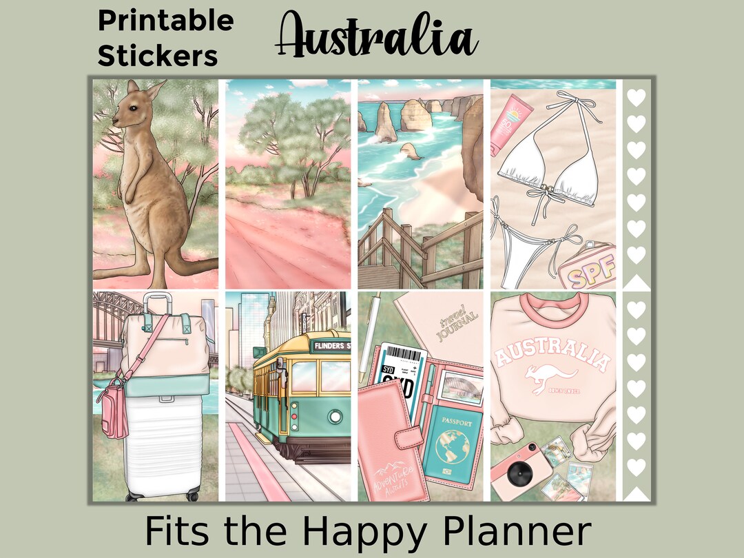 Travel Printable Planner Stickers: Made to Fit the Classic Happy ...