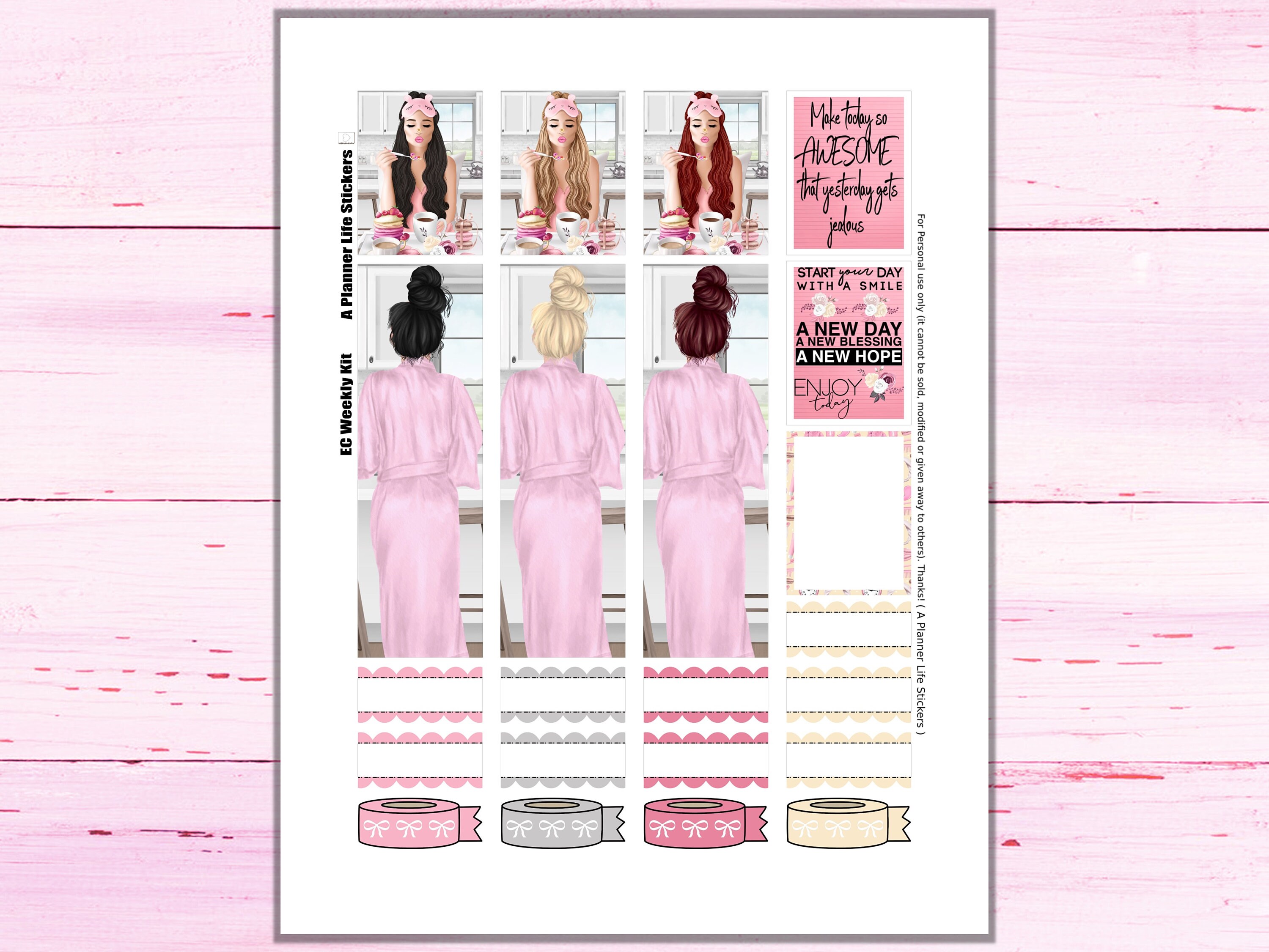 Printable Good Morning Planner Stickers: Made to Fit the Erin - Etsy