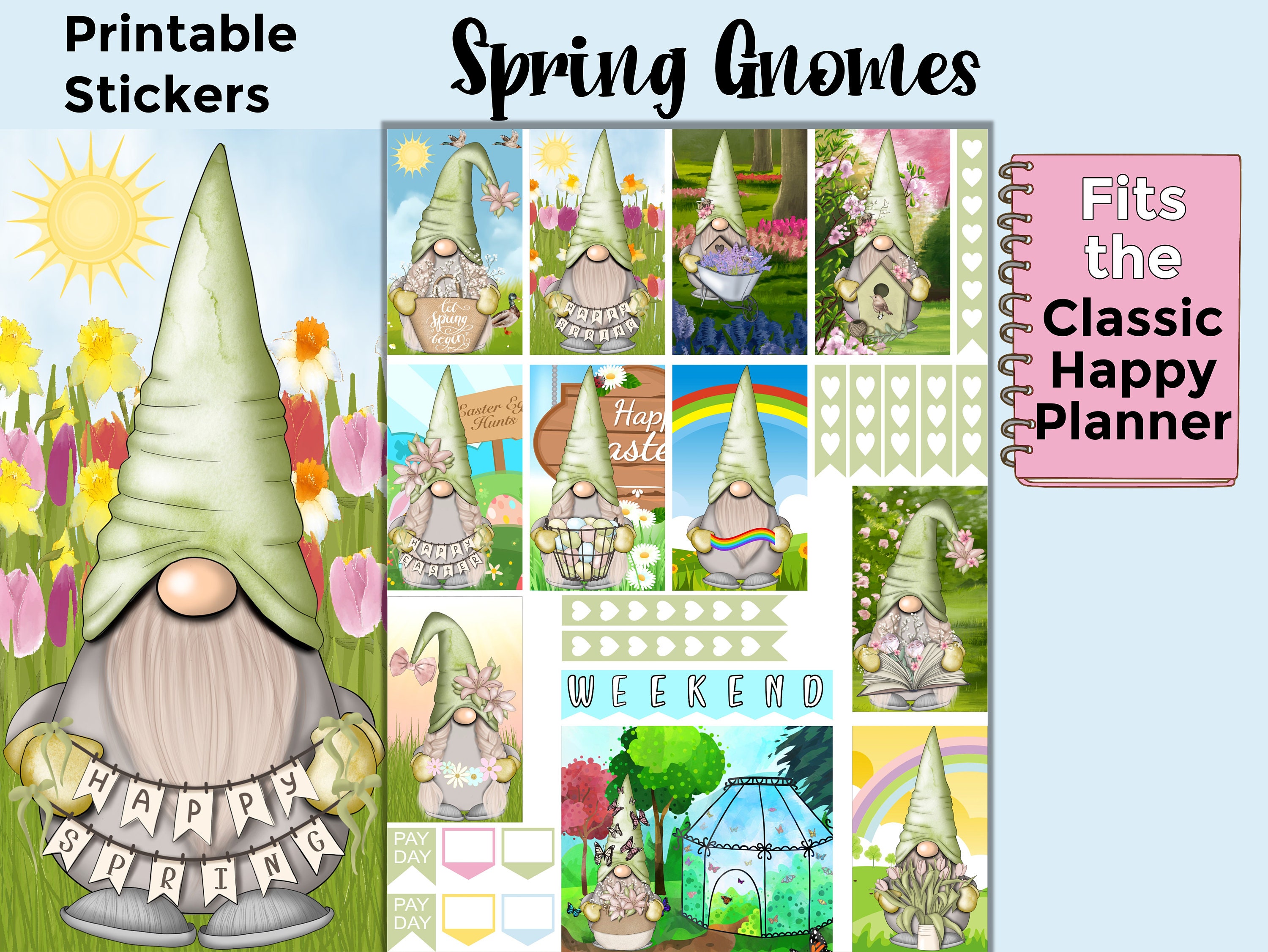 Spring Printable Planner Stickers: Made to Fit the Classic | Etsy Canada