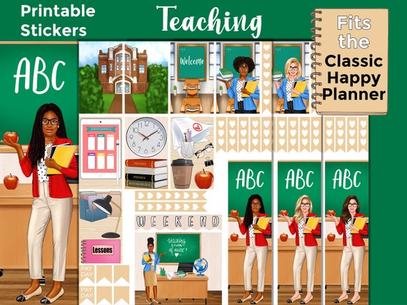 Teacher Printable Planner Stickers: Made to Fit the Classic | Etsy