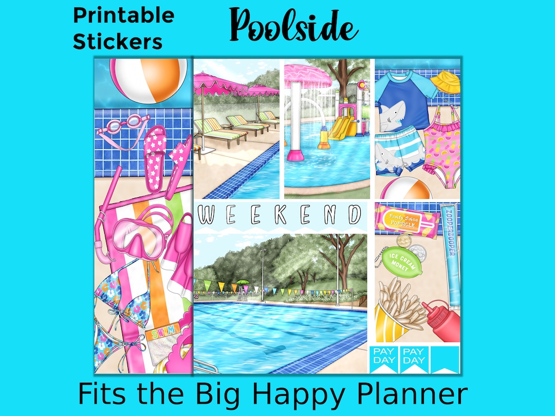 Swimming Pool Printable Planner Stickers: Made to Fit the Big Happy ...
