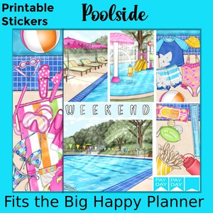 Swimming Pool Printable Planner Stickers: Made to Fit the Big Happy ...