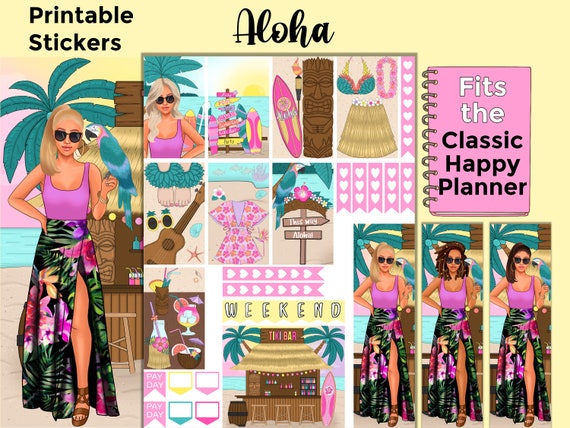 Beach Printable Planner Stickers: Made to Fit the Classic - Etsy