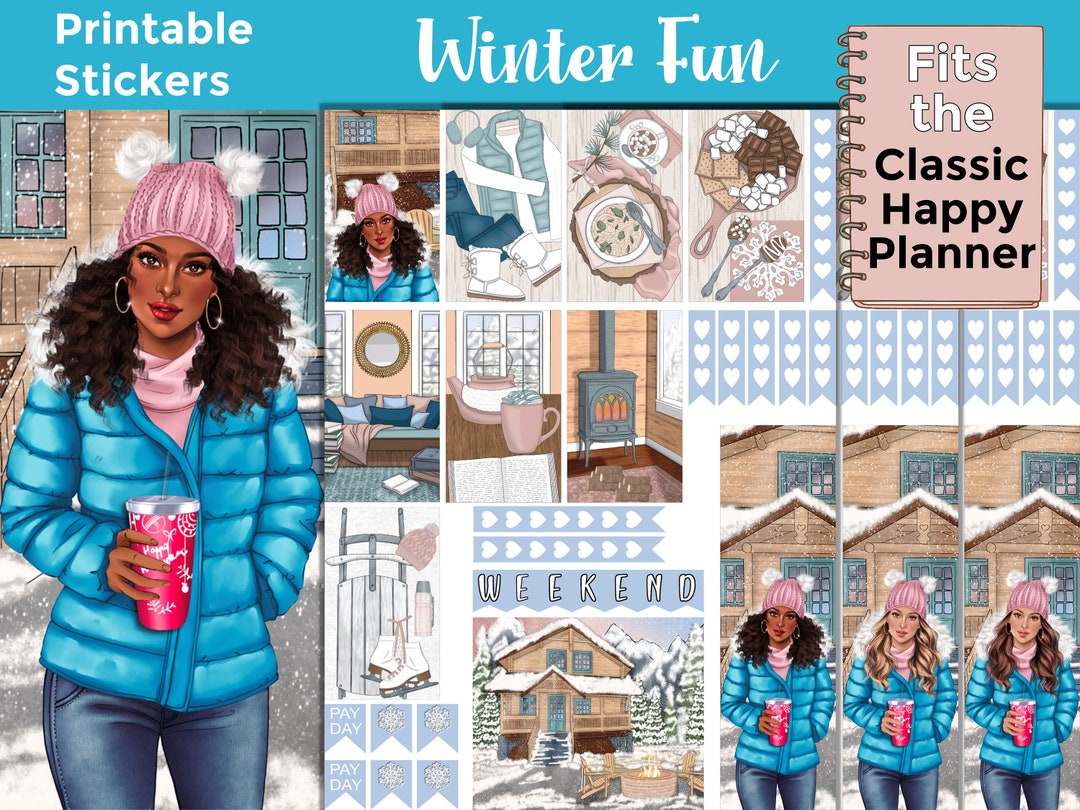 Winter Printable Planner Stickers: Made to Fit the Classic Happy ...