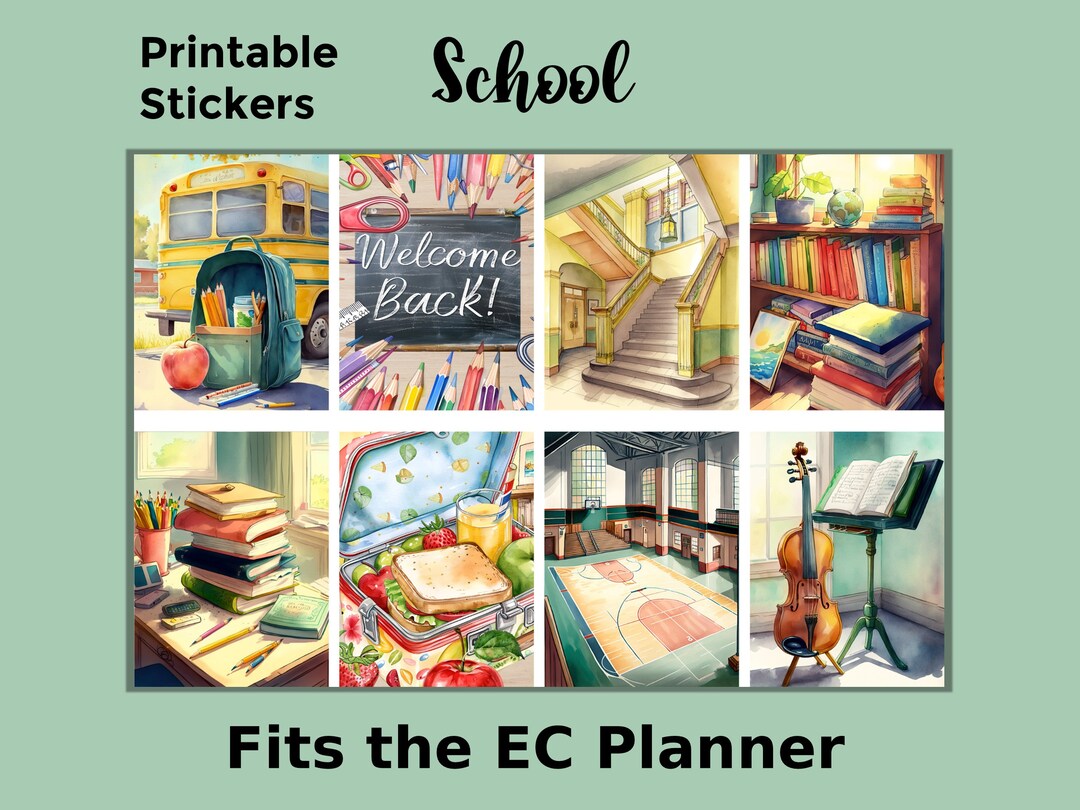 Printable Back to School Planner Stickers: Made to Fit the Erin Condren ...