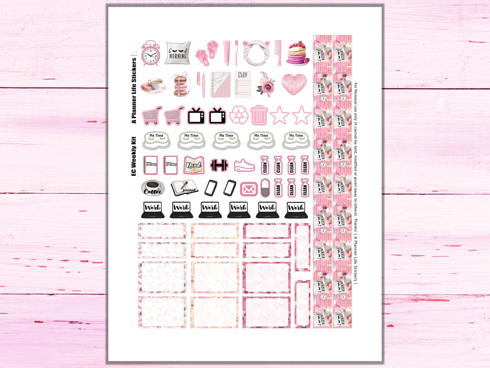 Printable Good Morning Planner Stickers: Made to Fit the Erin - Etsy