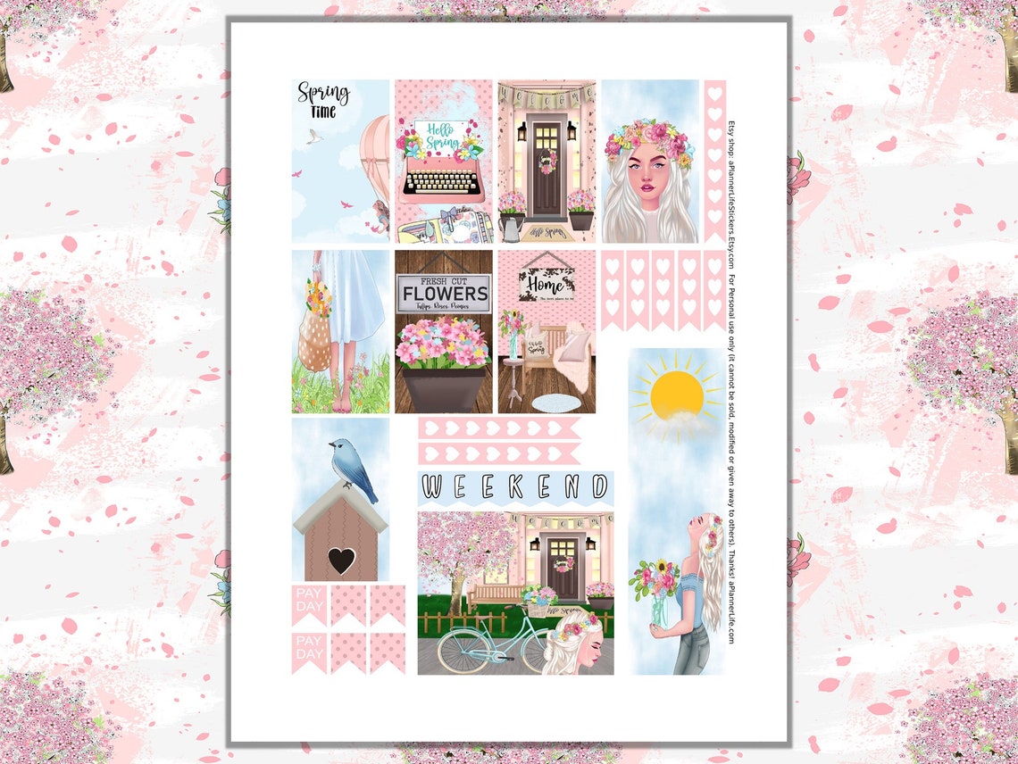 Printable Spring Planner Stickers: Made to Fit the Classic - Etsy Canada